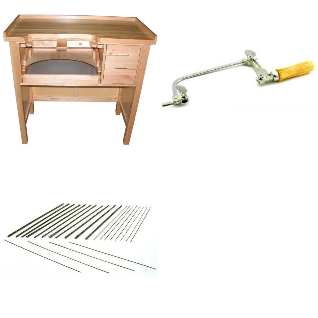 Grobet Jewelers Work Bench with Saw Frame & Assorted Blades Jewelry Re – FindingKing