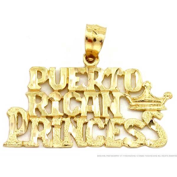 Puerto Rican Princess Charm 14k Gold 24mm – FindingKing