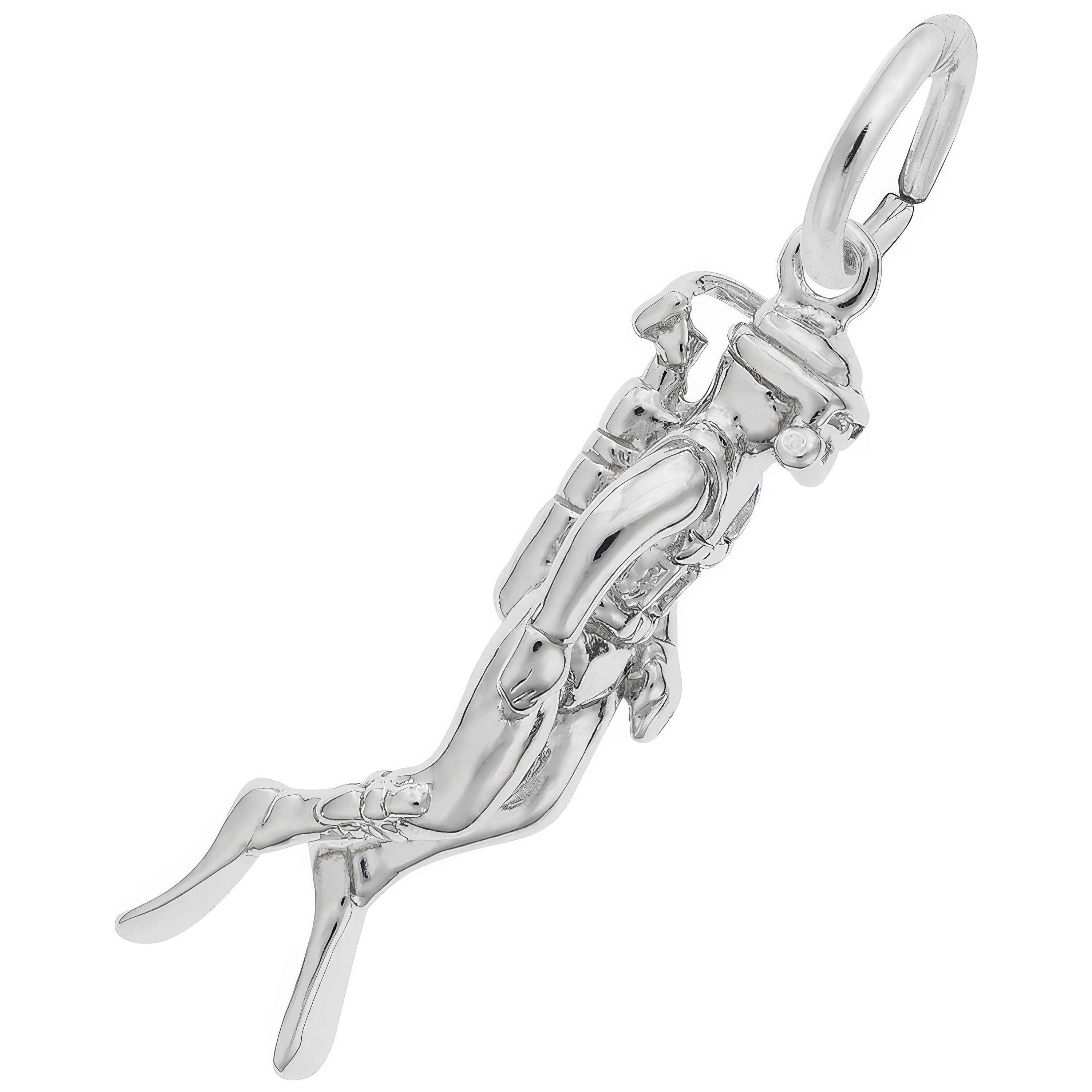 Scuba Diver Charm - Metal - Sterling Silver – FindingKing