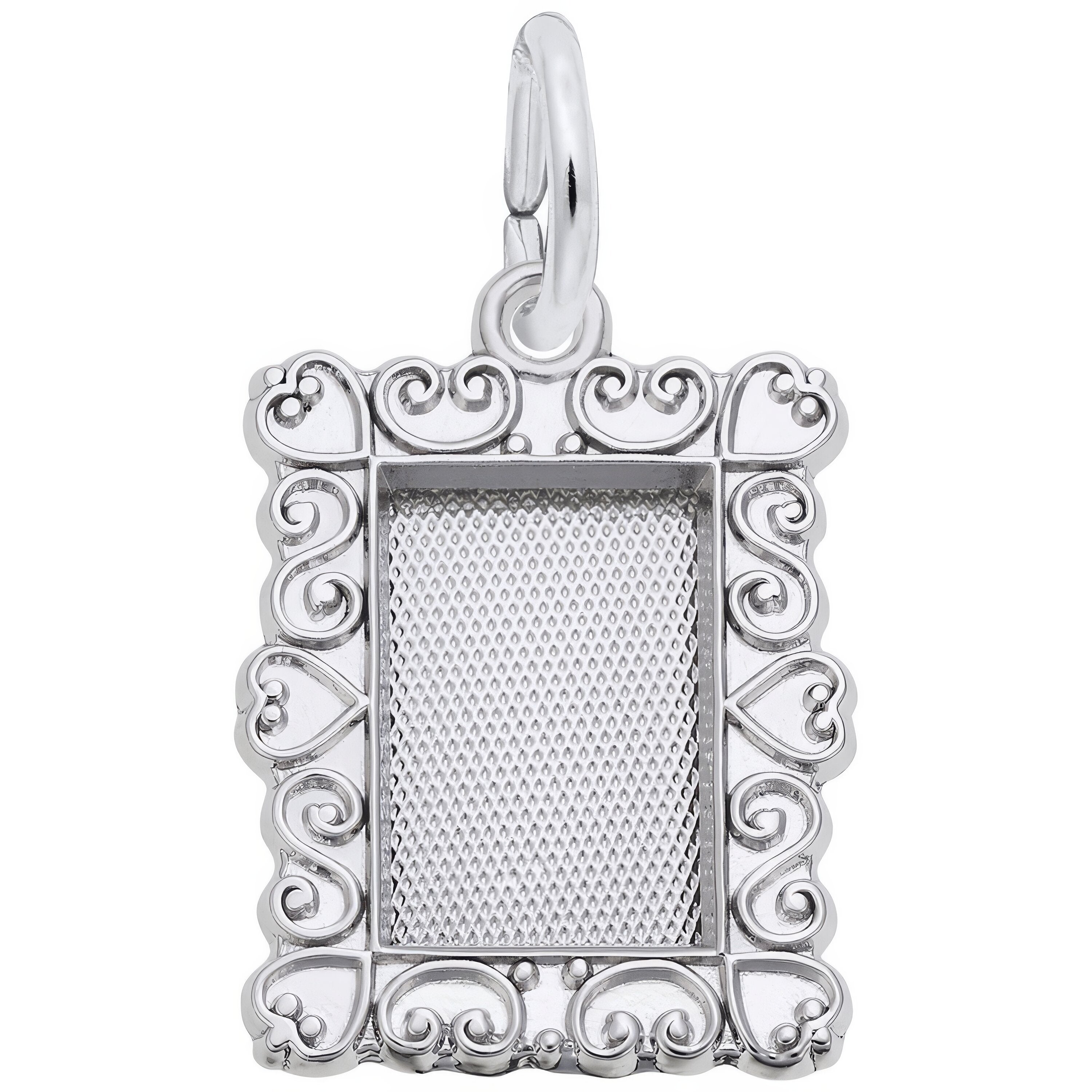 Scroll Frame Charm - Metal - Sterling Silver – FindingKing