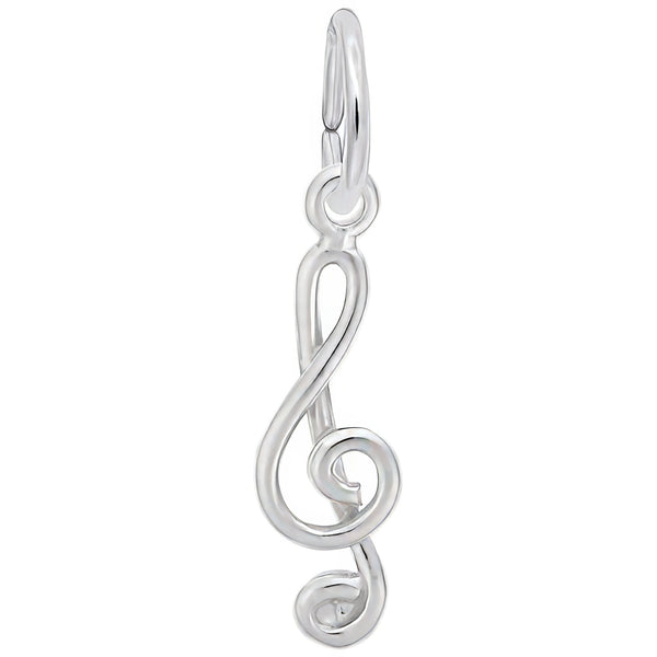 Elegant Treble Clef Charm - Metal - Sterling Silver – FindingKing