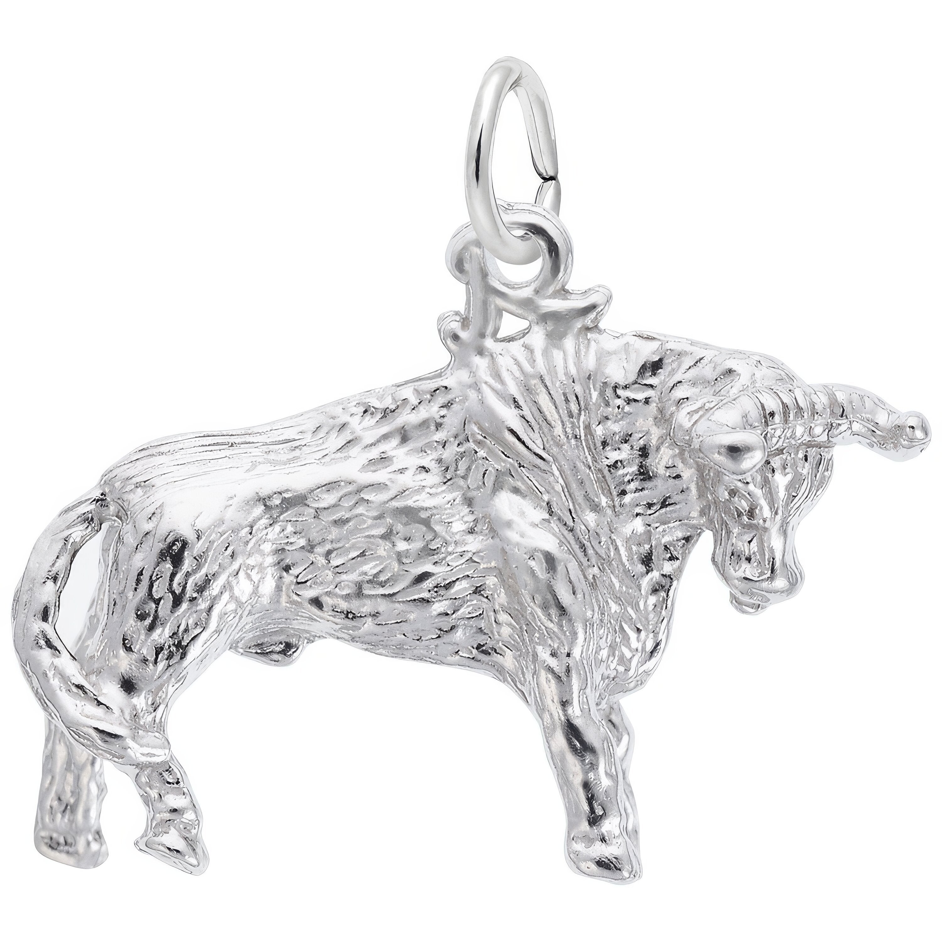 Bull Charm - Metal - Sterling Silver – FindingKing