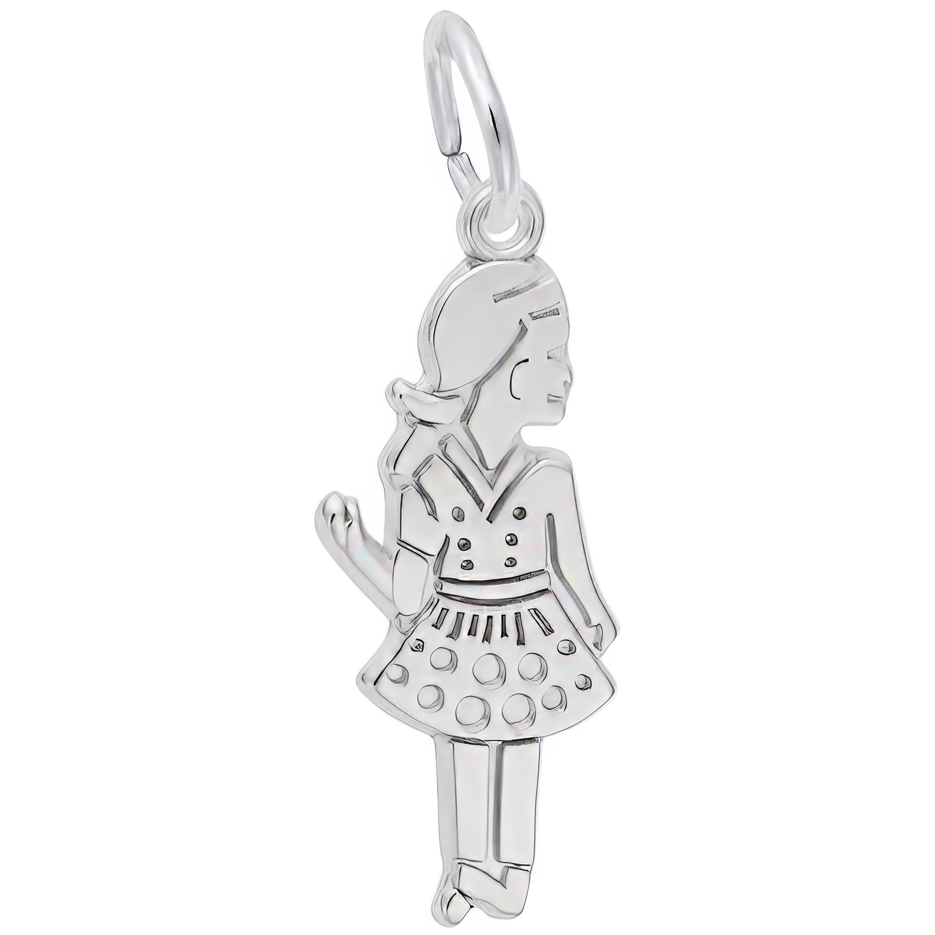 Waving Girl Charm - Metal - Sterling Silver – FindingKing