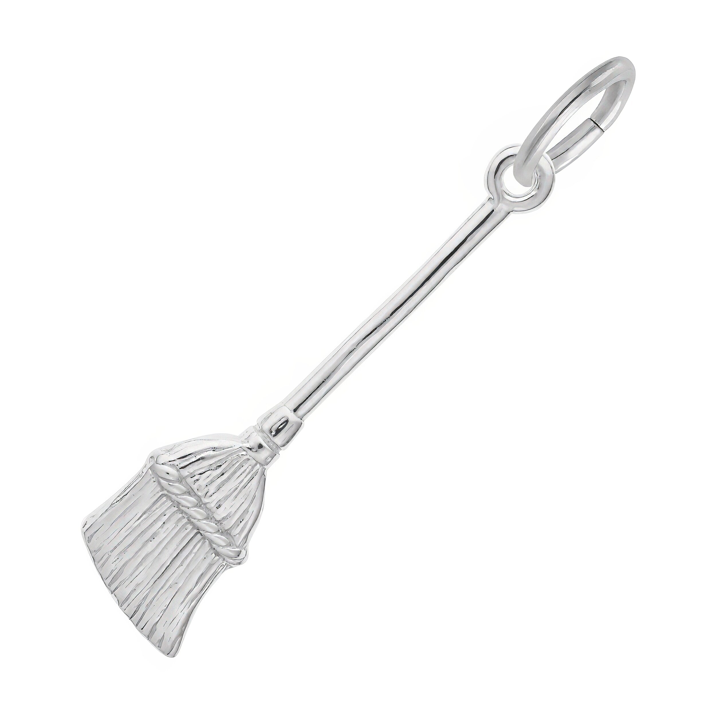 Broom Charm - Metal - Sterling Silver – FindingKing
