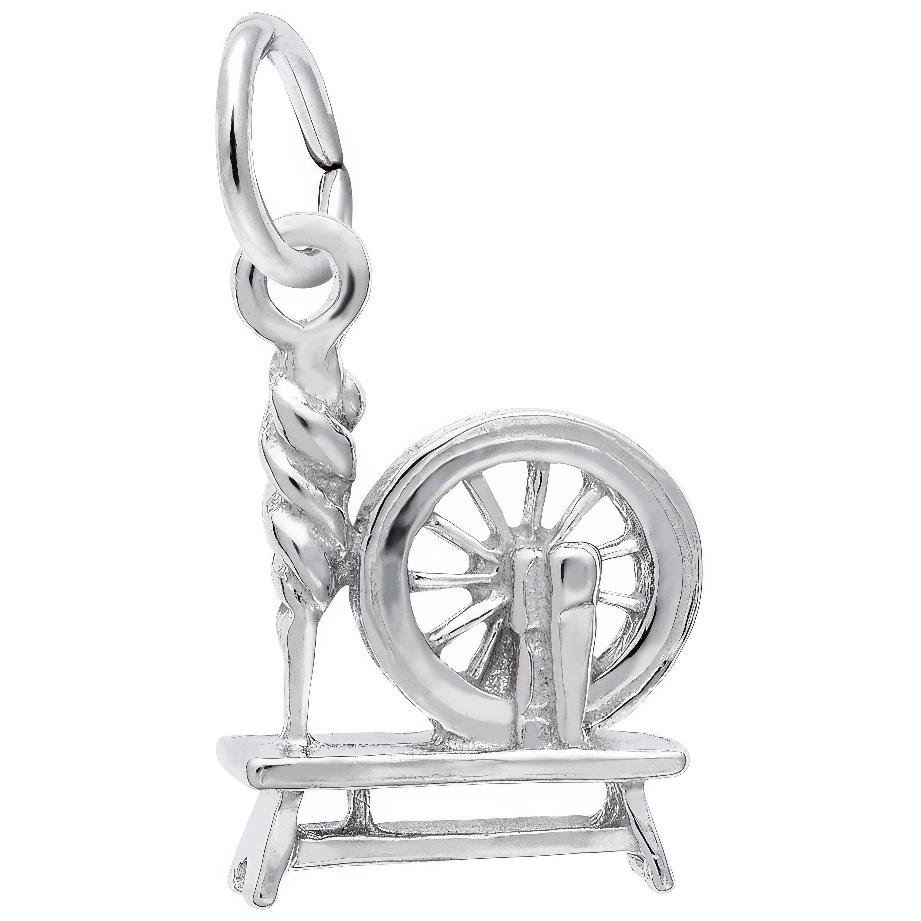 Spinning Wheel Charm - Metal - Sterling Silver – FindingKing