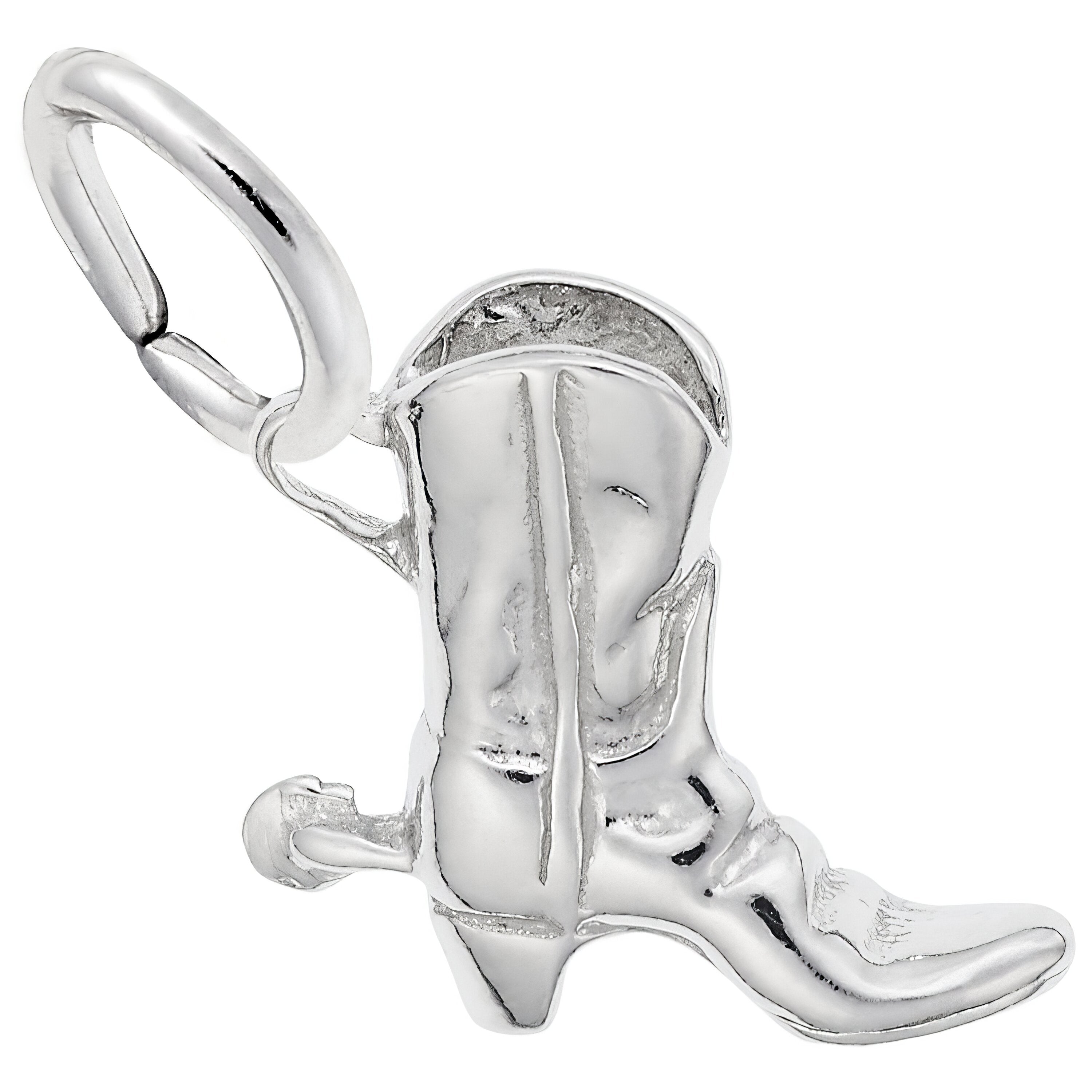 Cowboy Boot w/Spur Charm - Metal - Sterling Silver – FindingKing