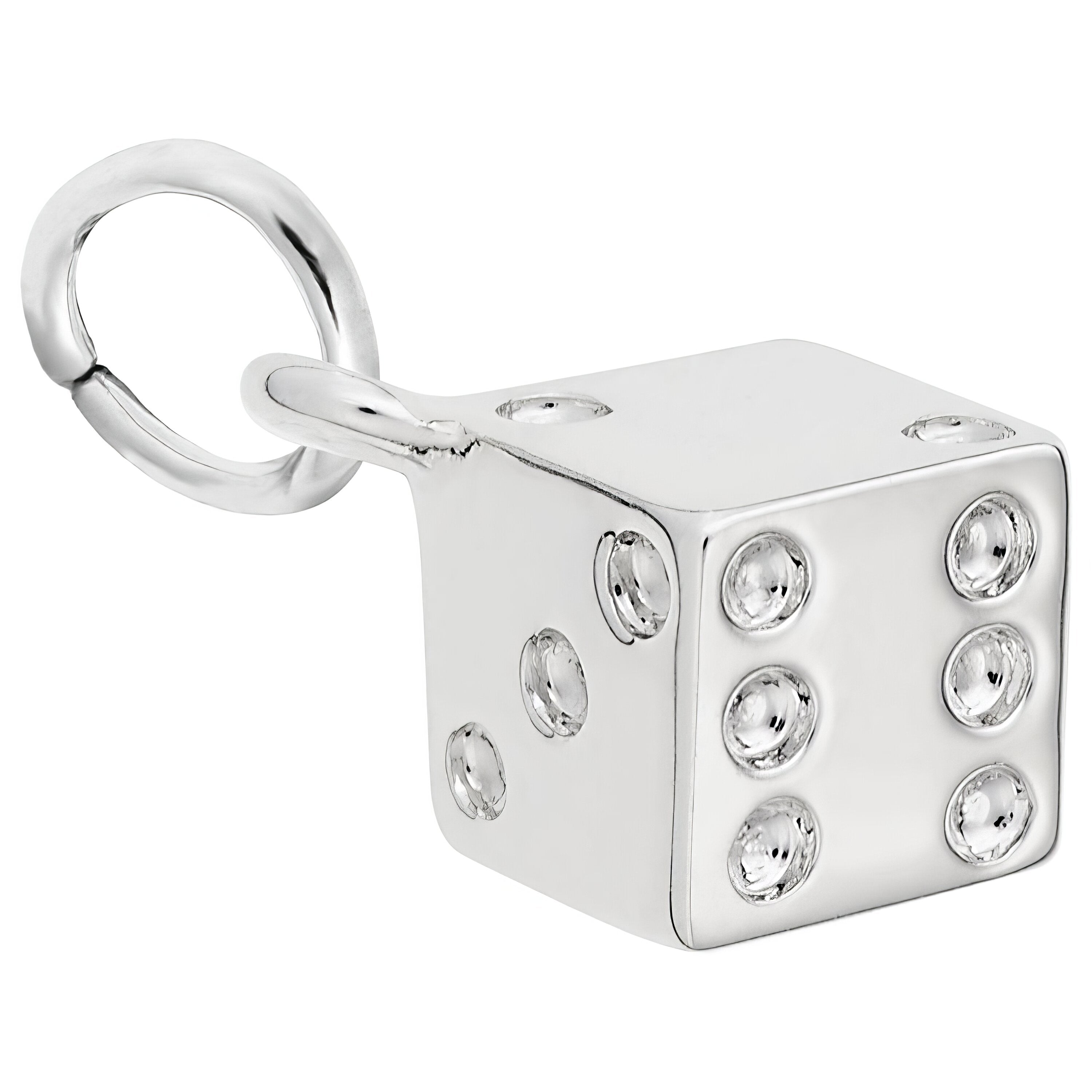 Detailed Dice Charm - Metal - Sterling Silver – FindingKing