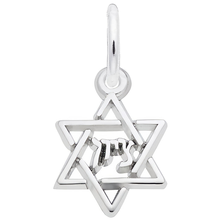 Star of David Mazel Tov Charm - Metal - Sterling Silver – FindingKing