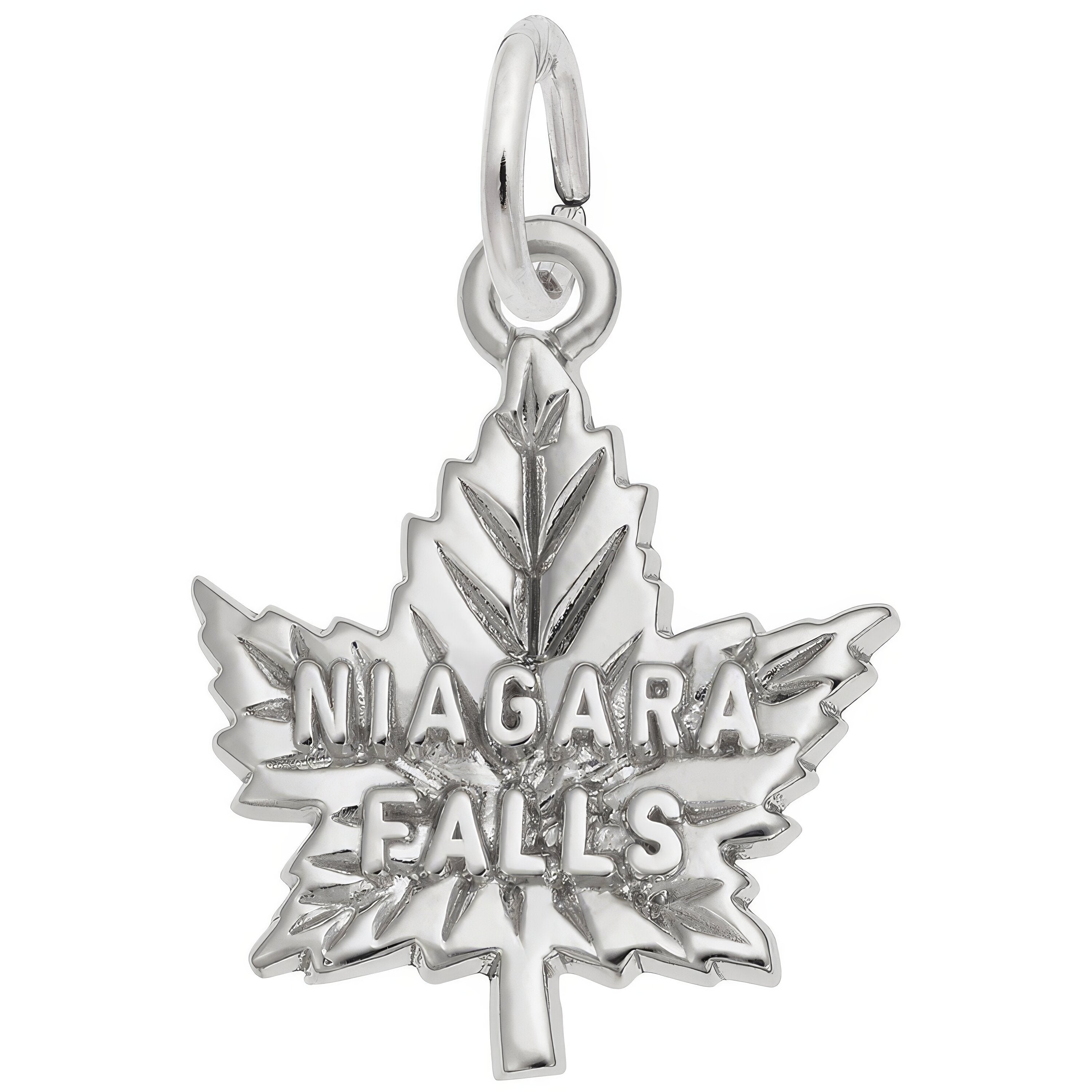Niagara Falls Maple Leaf Charm - Metal - Sterling Silver – FindingKing