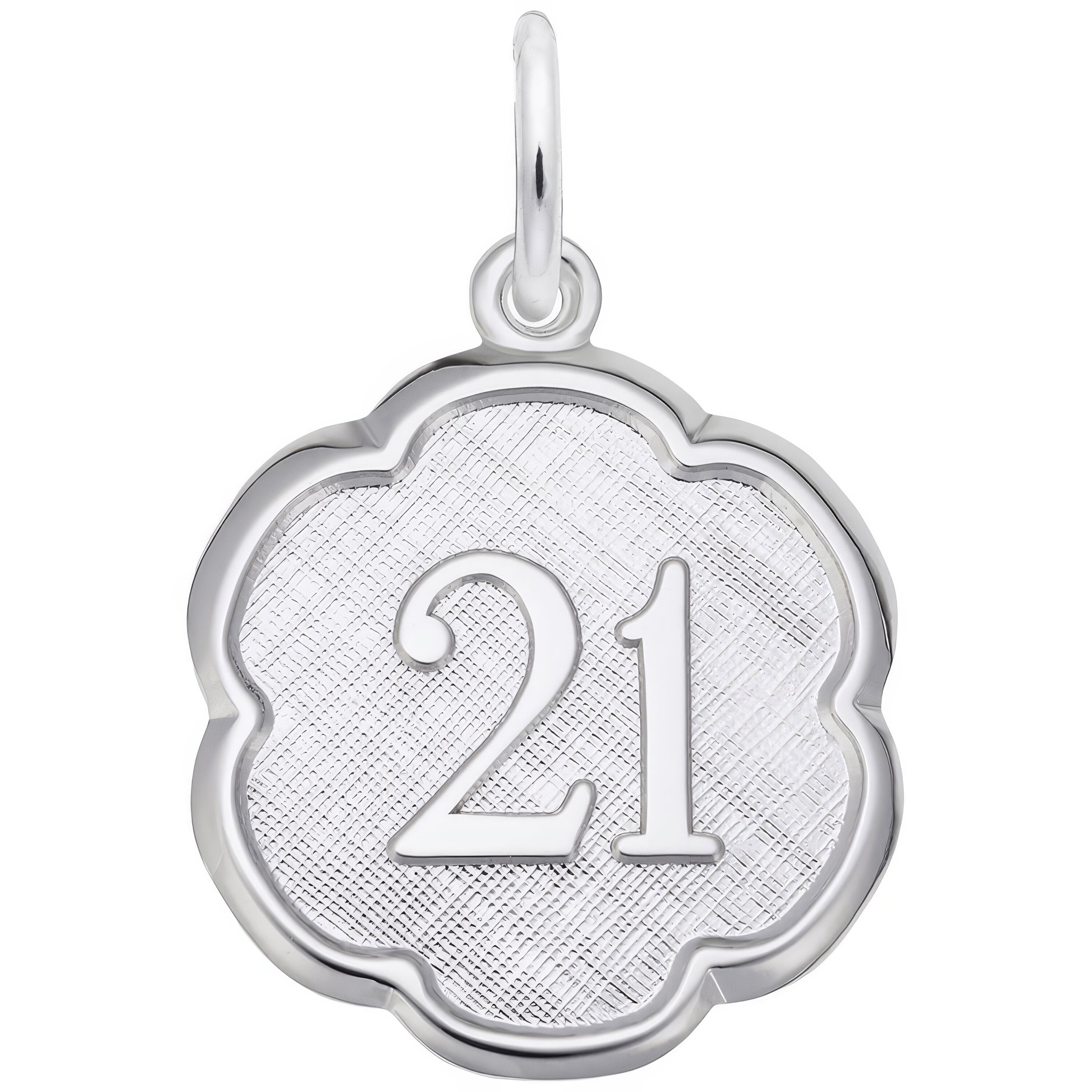 Sterling Silver Number 21 Charm - 18mm x 18mm – FindingKing