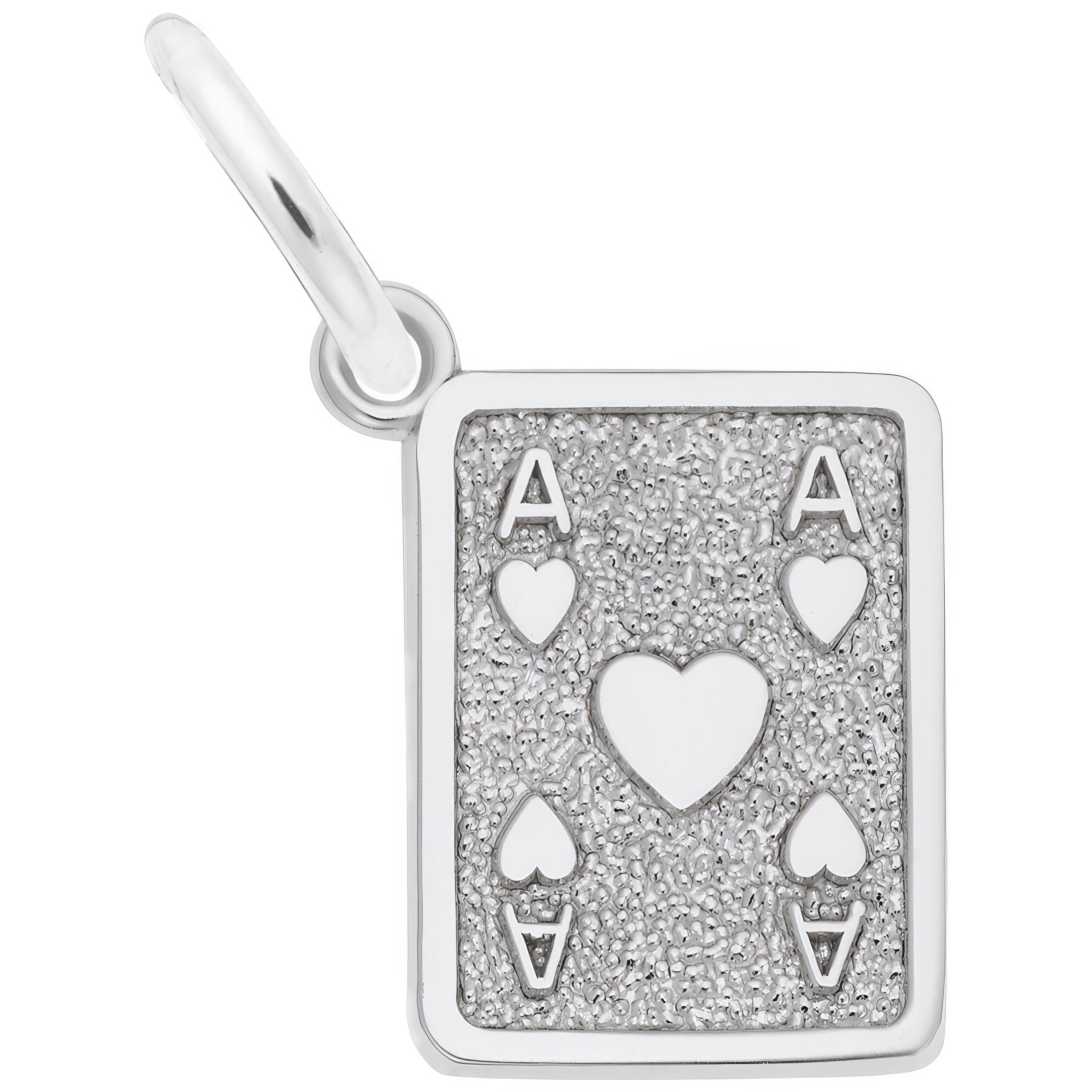Ace of Hearts Charm - Metal - Sterling Silver – FindingKing