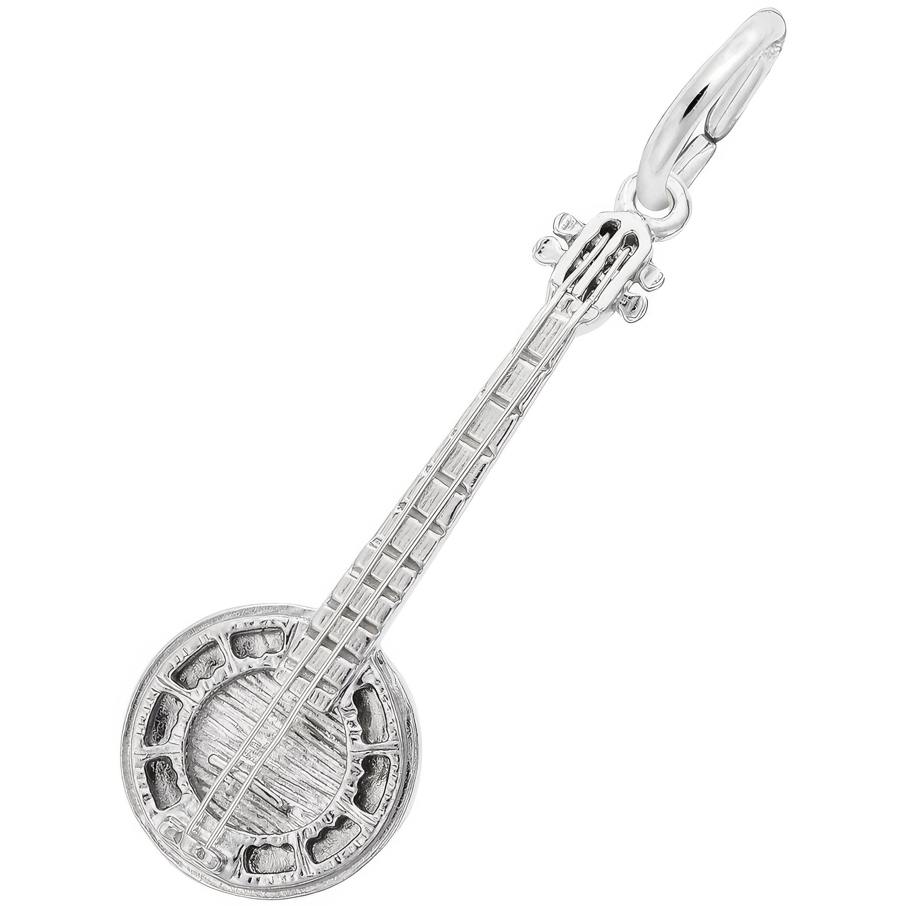 Banjo Charm - Metal - Sterling Silver – FindingKing