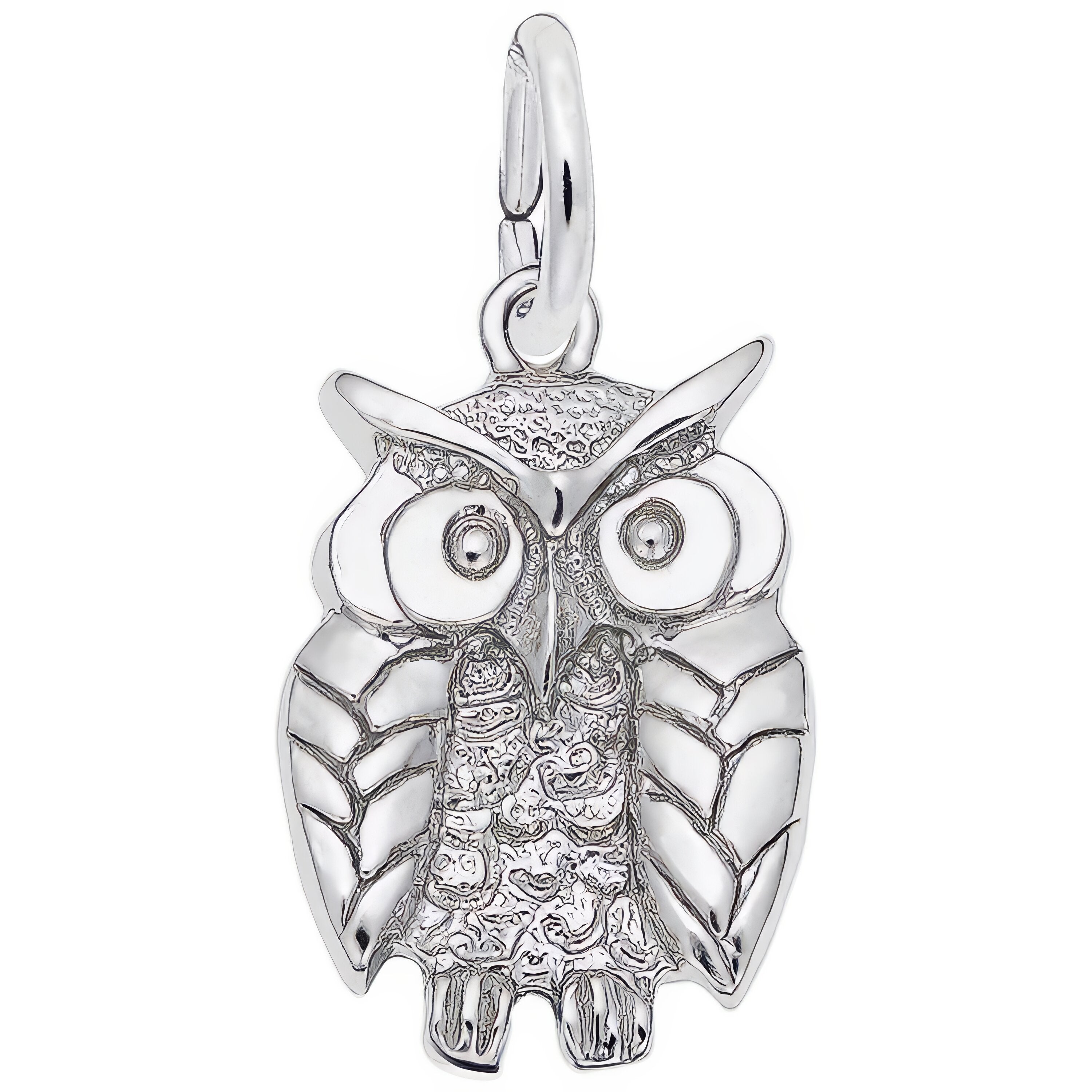 Sterling Silver Wise Owl Charm - 15mm x 12mm – FindingKing