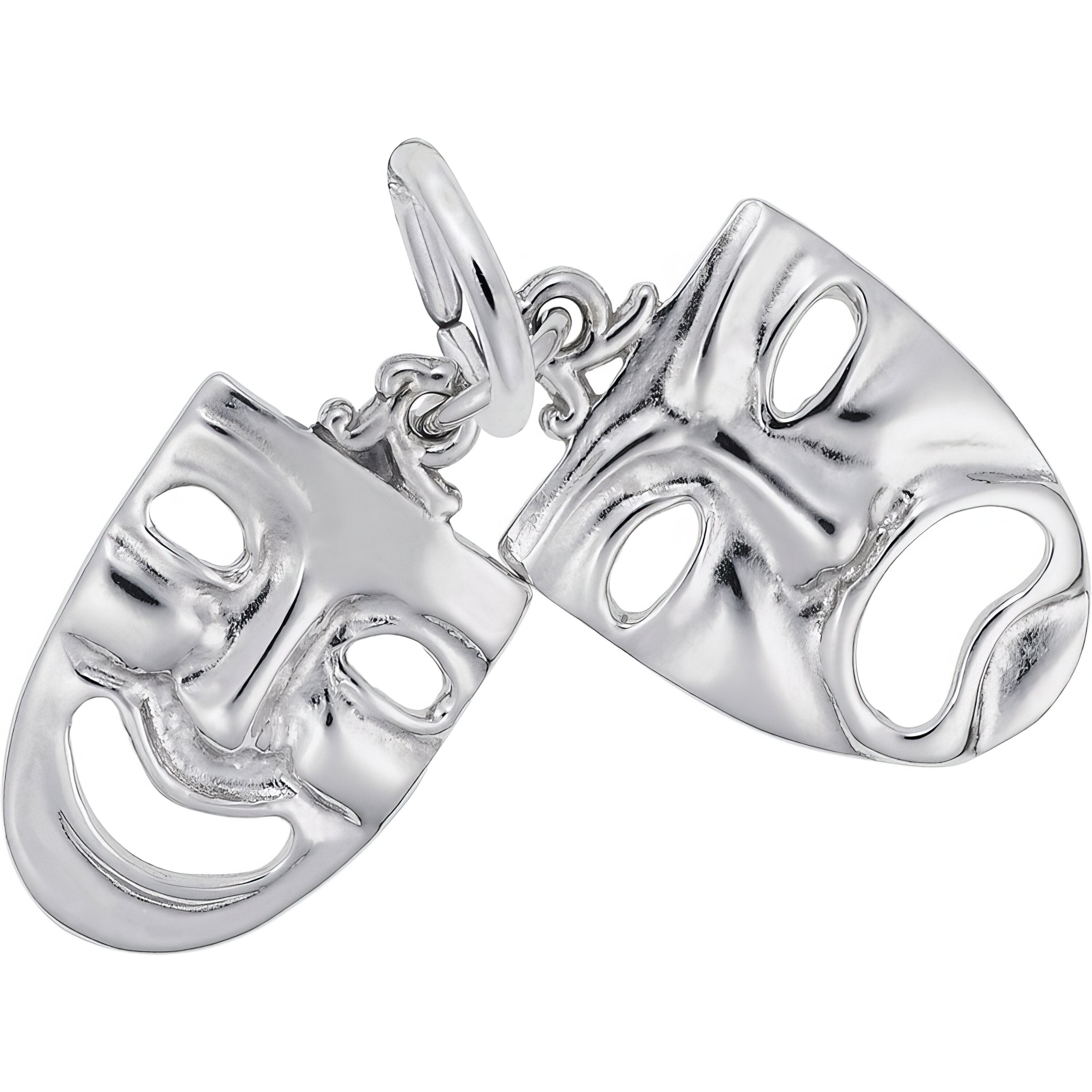 Theatre Masks Charm - Metal - Sterling Silver – FindingKing