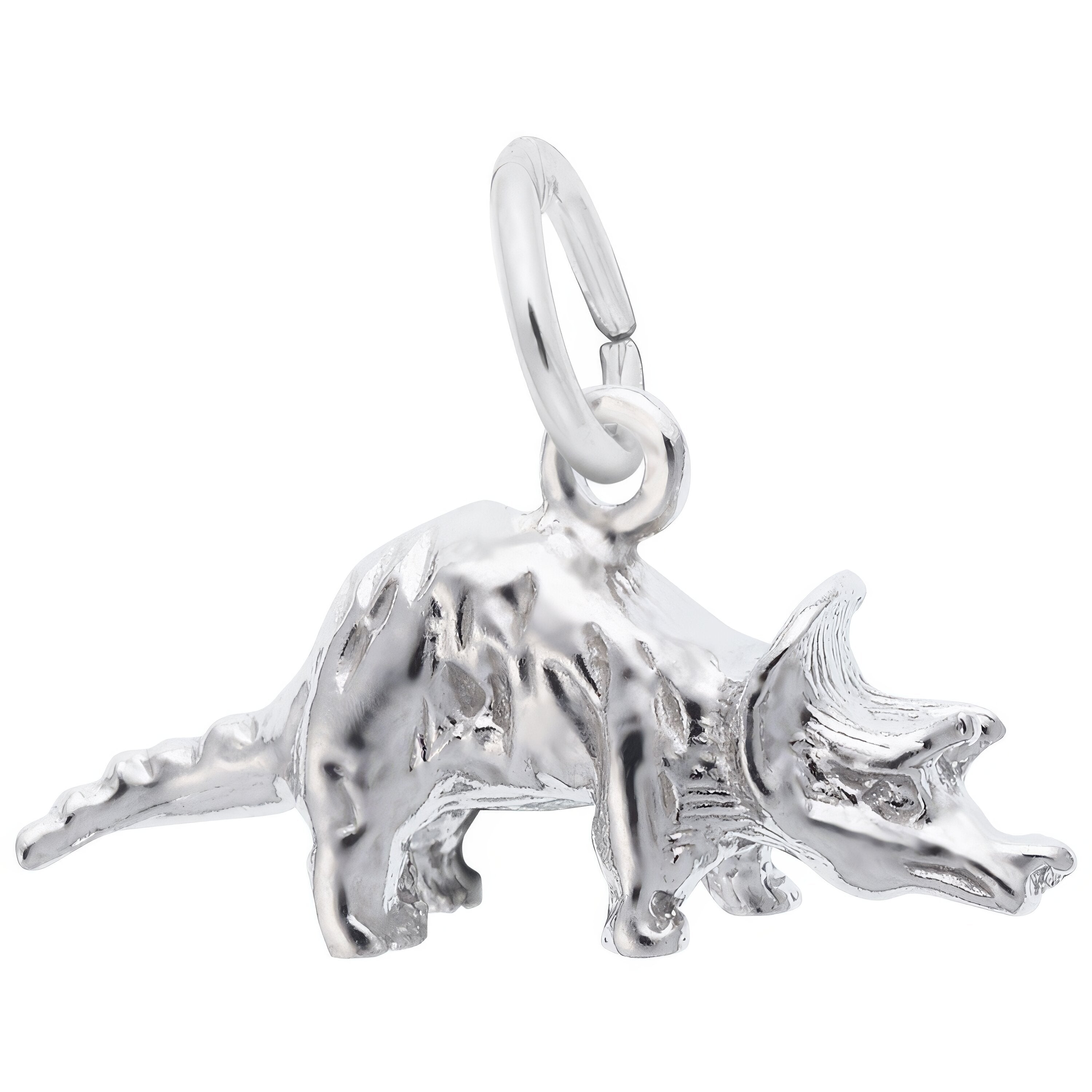 Triceratops Charm - Metal - Sterling Silver – FindingKing