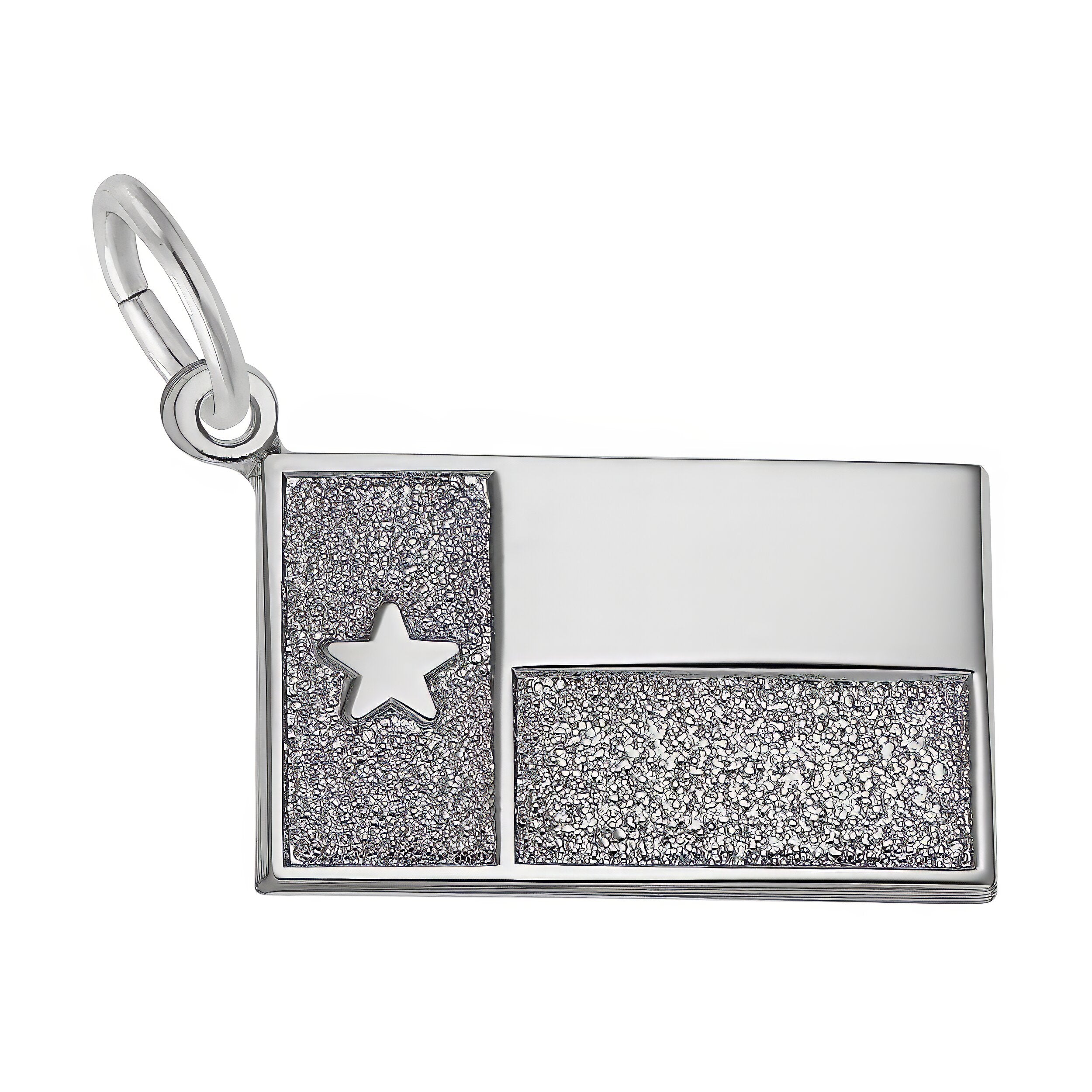 Texas Flag Charm - Metal - Sterling Silver – FindingKing
