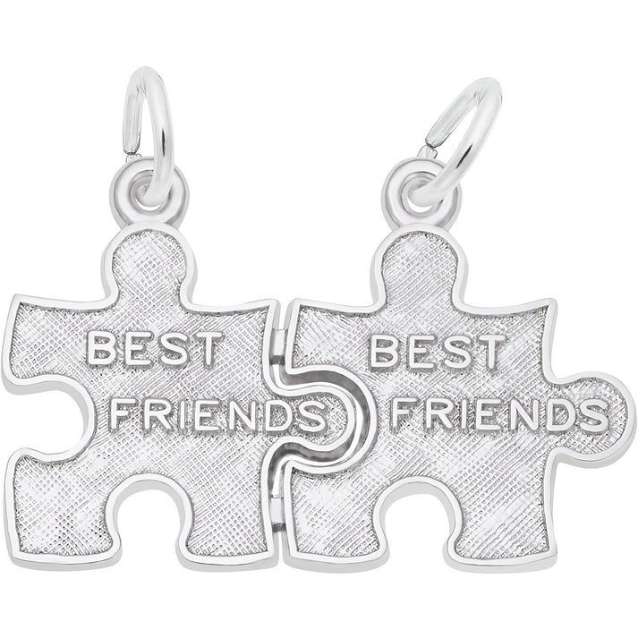 Best Friend Puzzle Pieces Charm - Metal - Sterling Silver – FindingKing