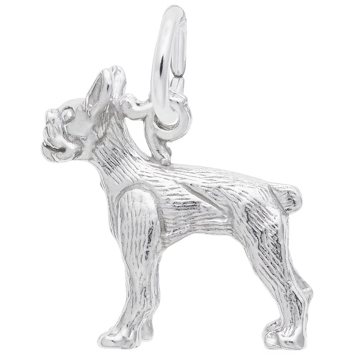 Boston Terrier Dog Charm - Metal - Sterling Silver – FindingKing