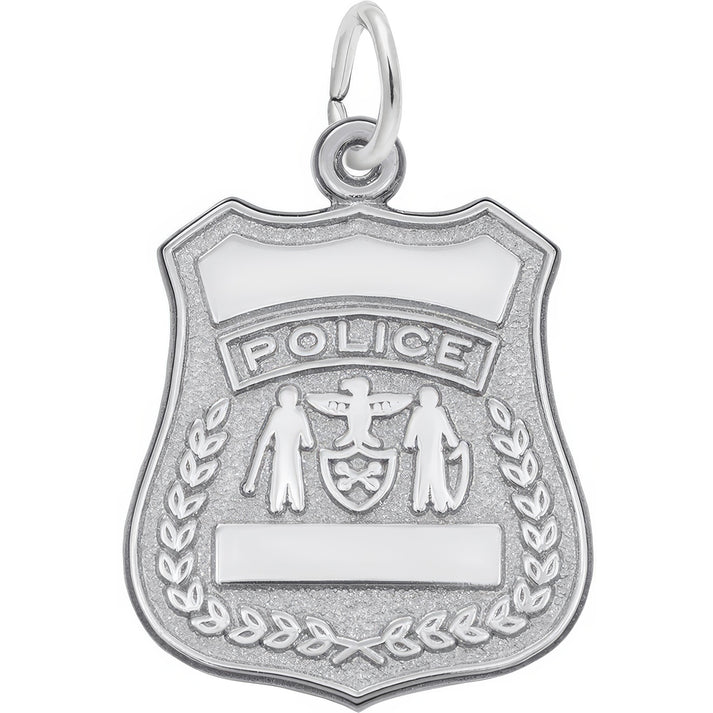 Sterling Silver Police Badge Charm – FindingKing
