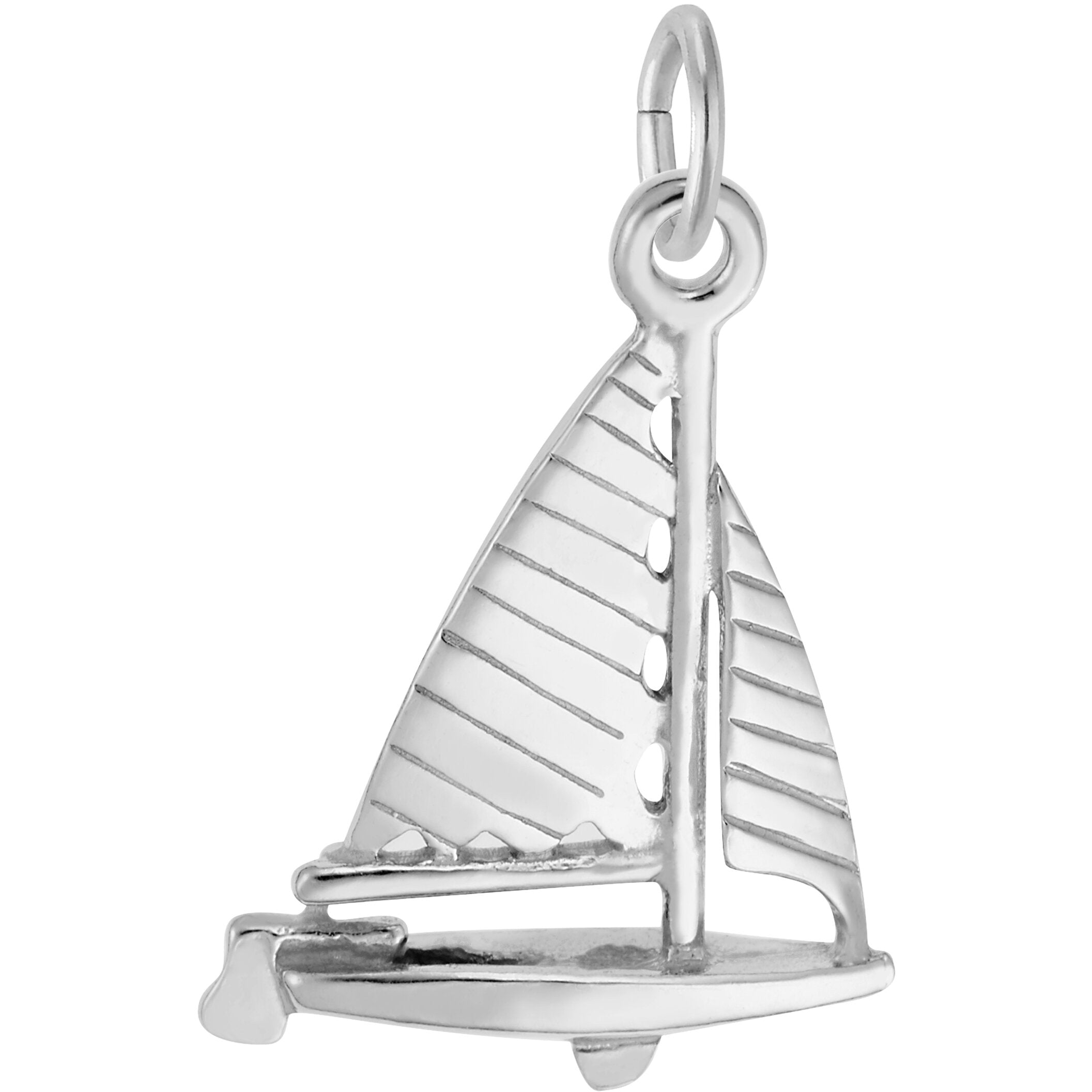Striped Sloop Sailboat Charm - Metal - Sterling Silver – FindingKing