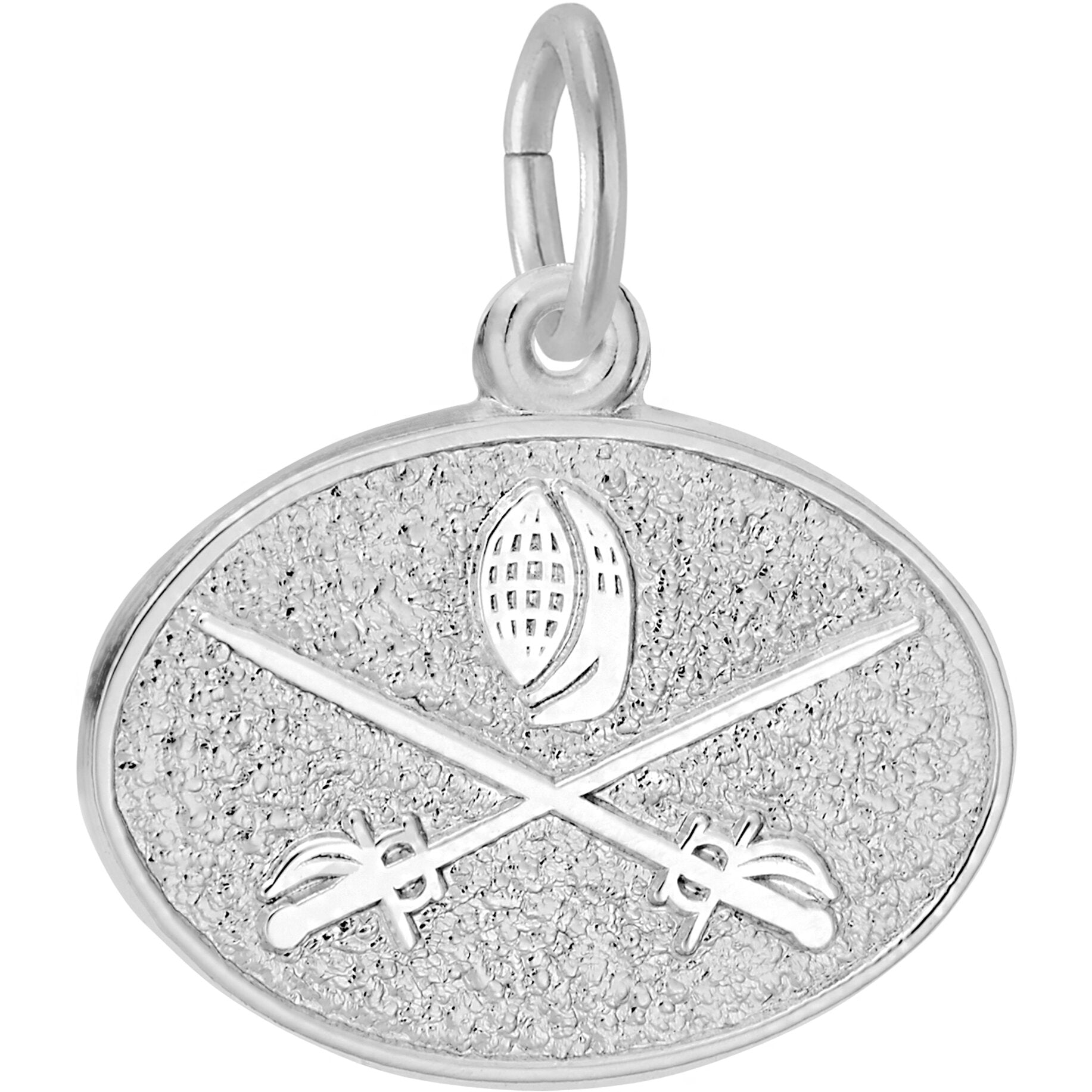 Fencing Oval Charm - Metal - Sterling Silver – FindingKing