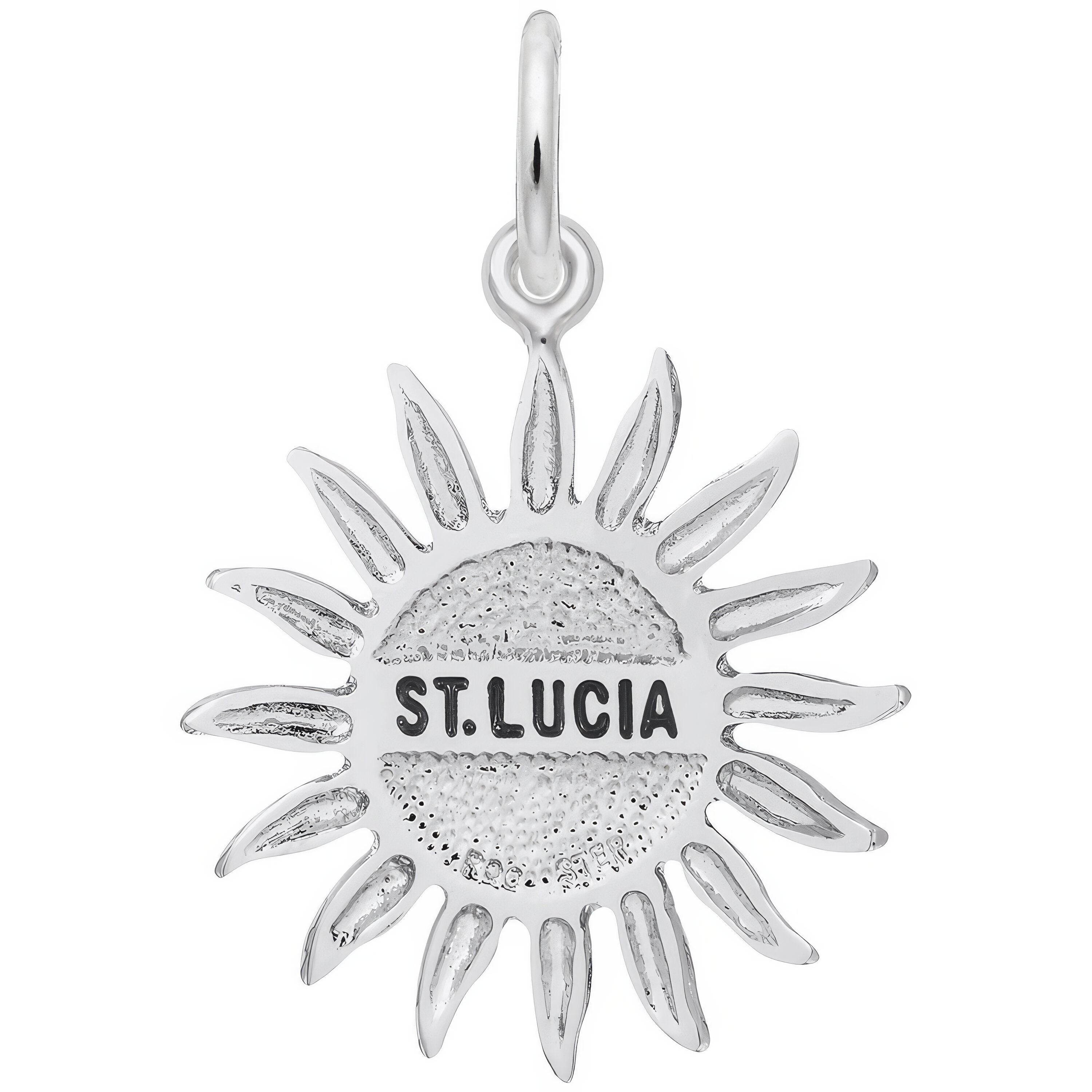 St. Lucia Sun Large Charm - Metal - Sterling Silver – FindingKing
