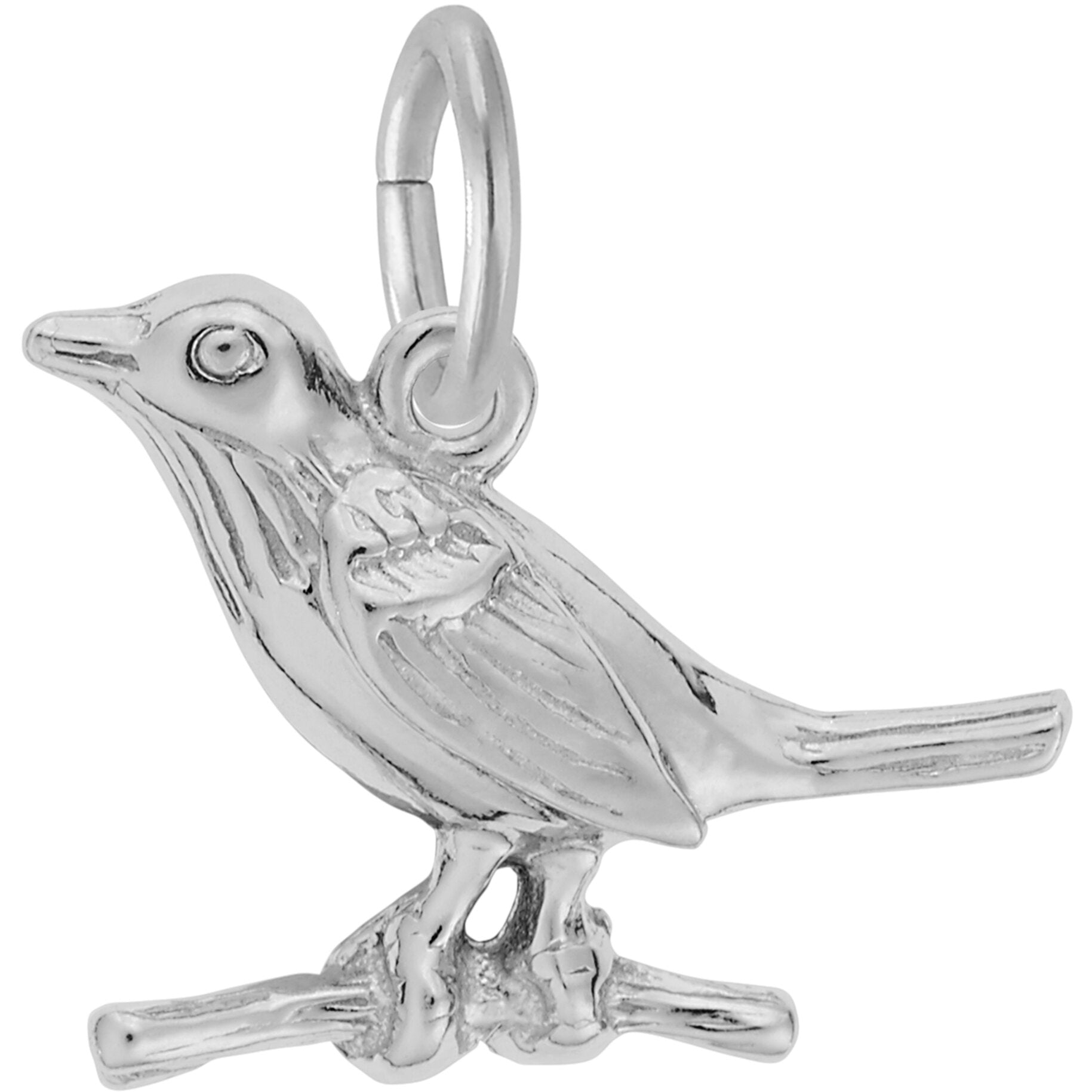 Sterling Silver Robin Charm - 14mm x 17mm – FindingKing