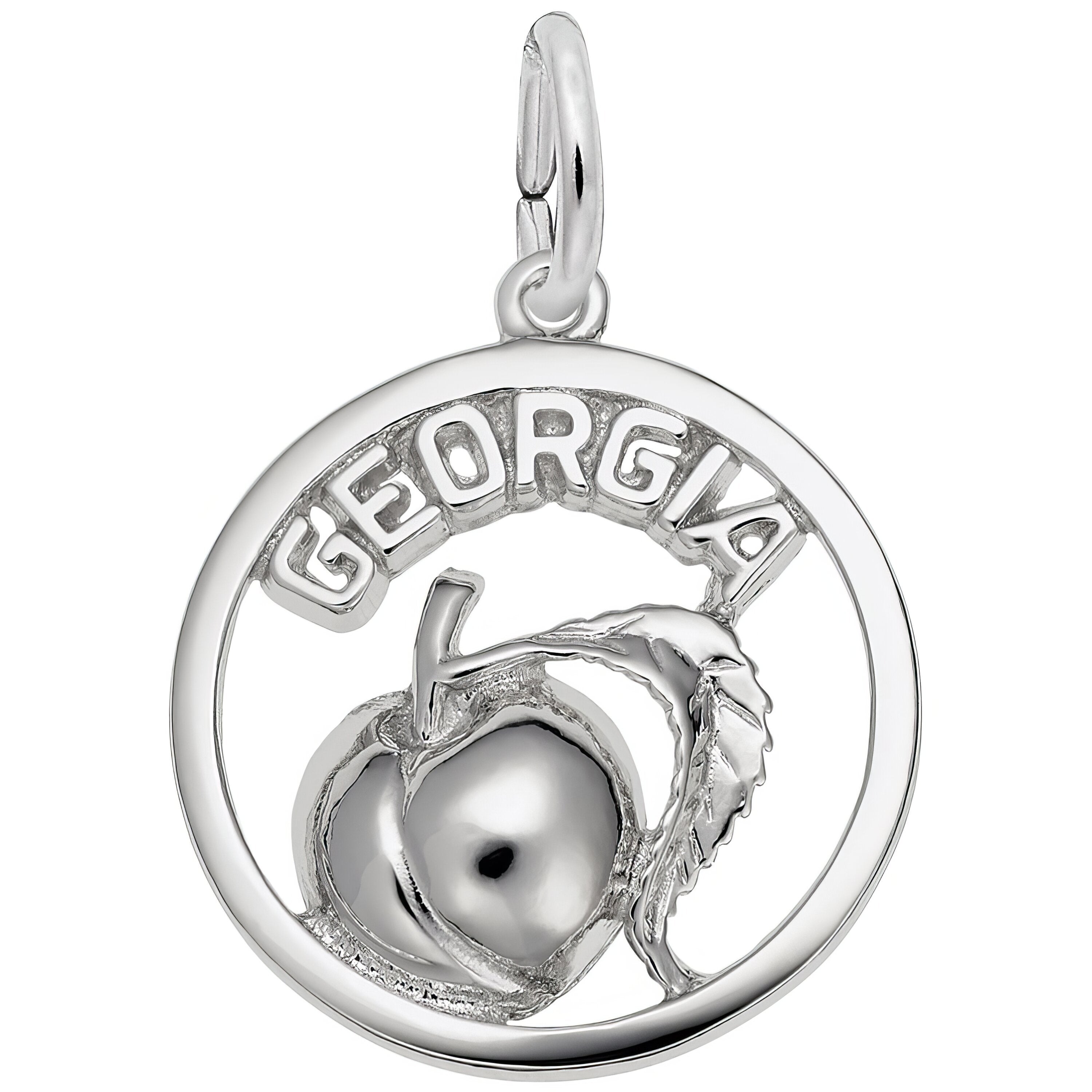 Georgia Peach Open Charm - Metal - Sterling Silver – FindingKing