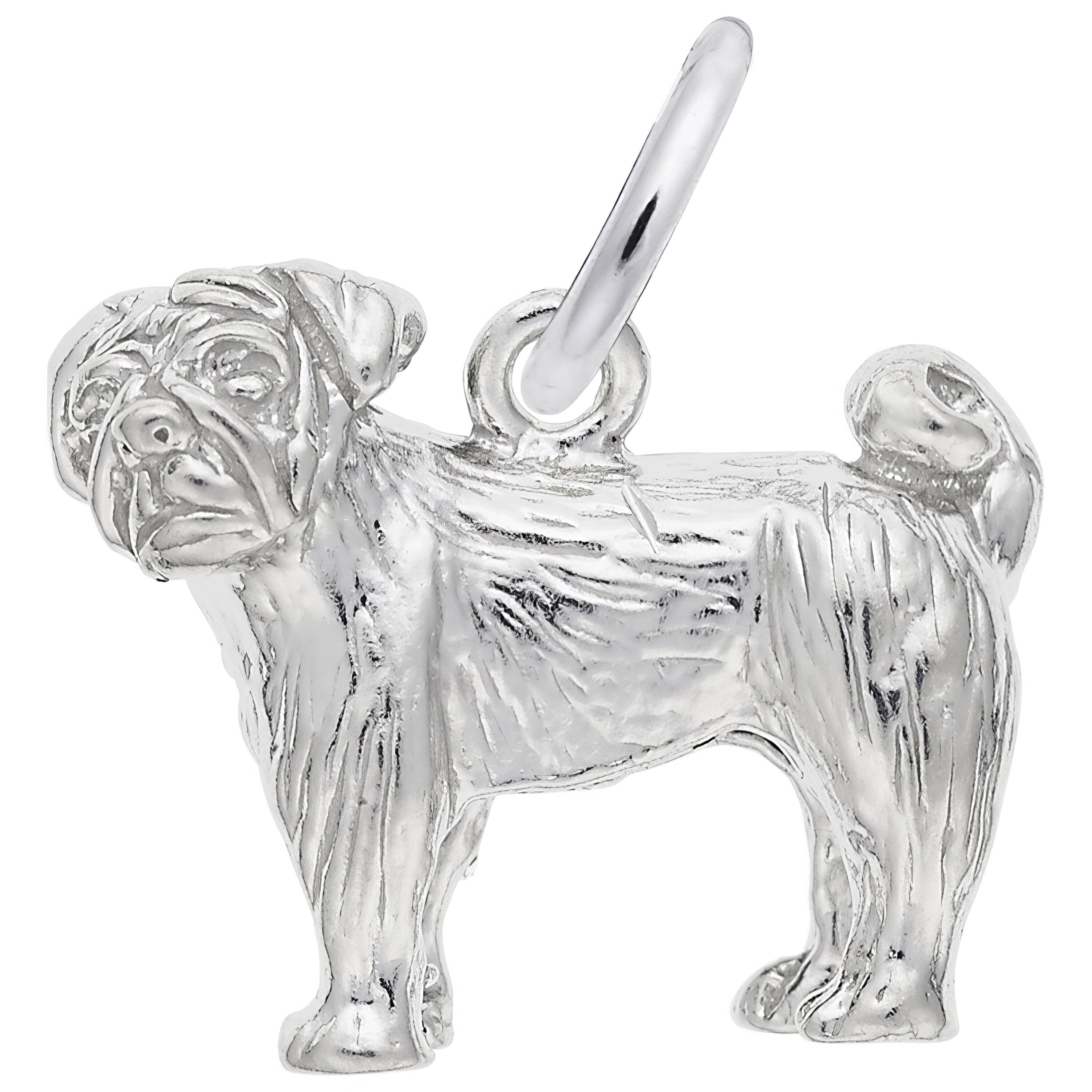 Charms Sterling Silver Pug Dog Charm – FindingKing