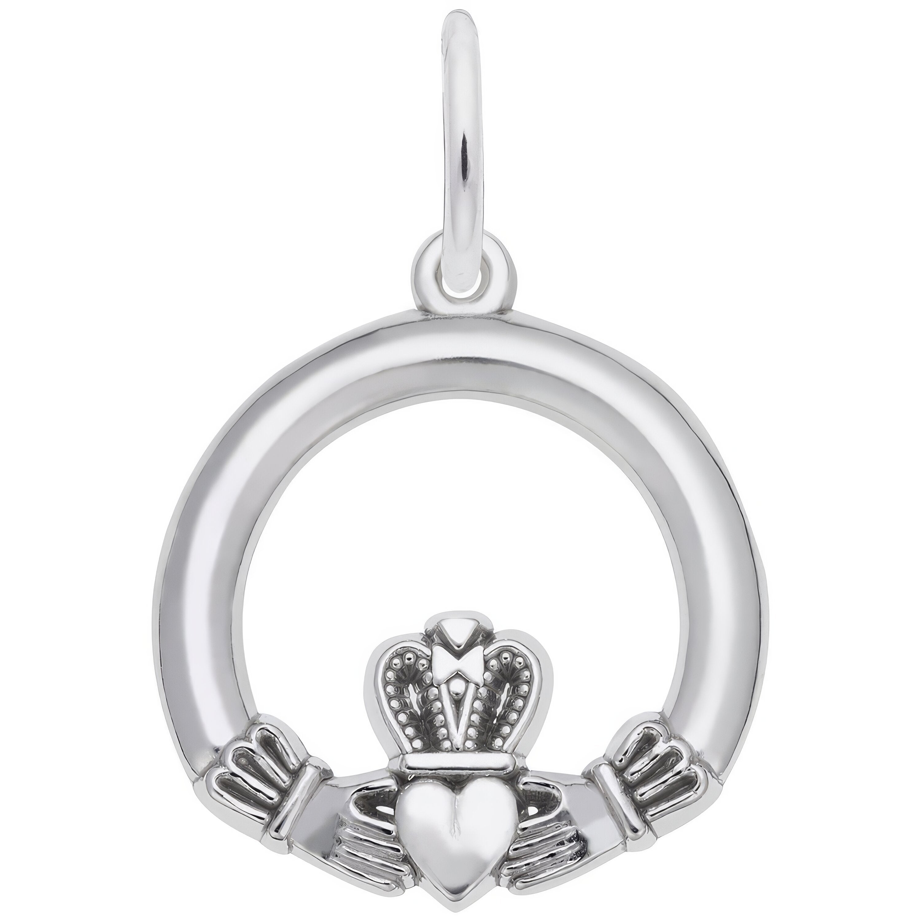 Detailed Claddagh Charm - Metal - Sterling Silver – FindingKing