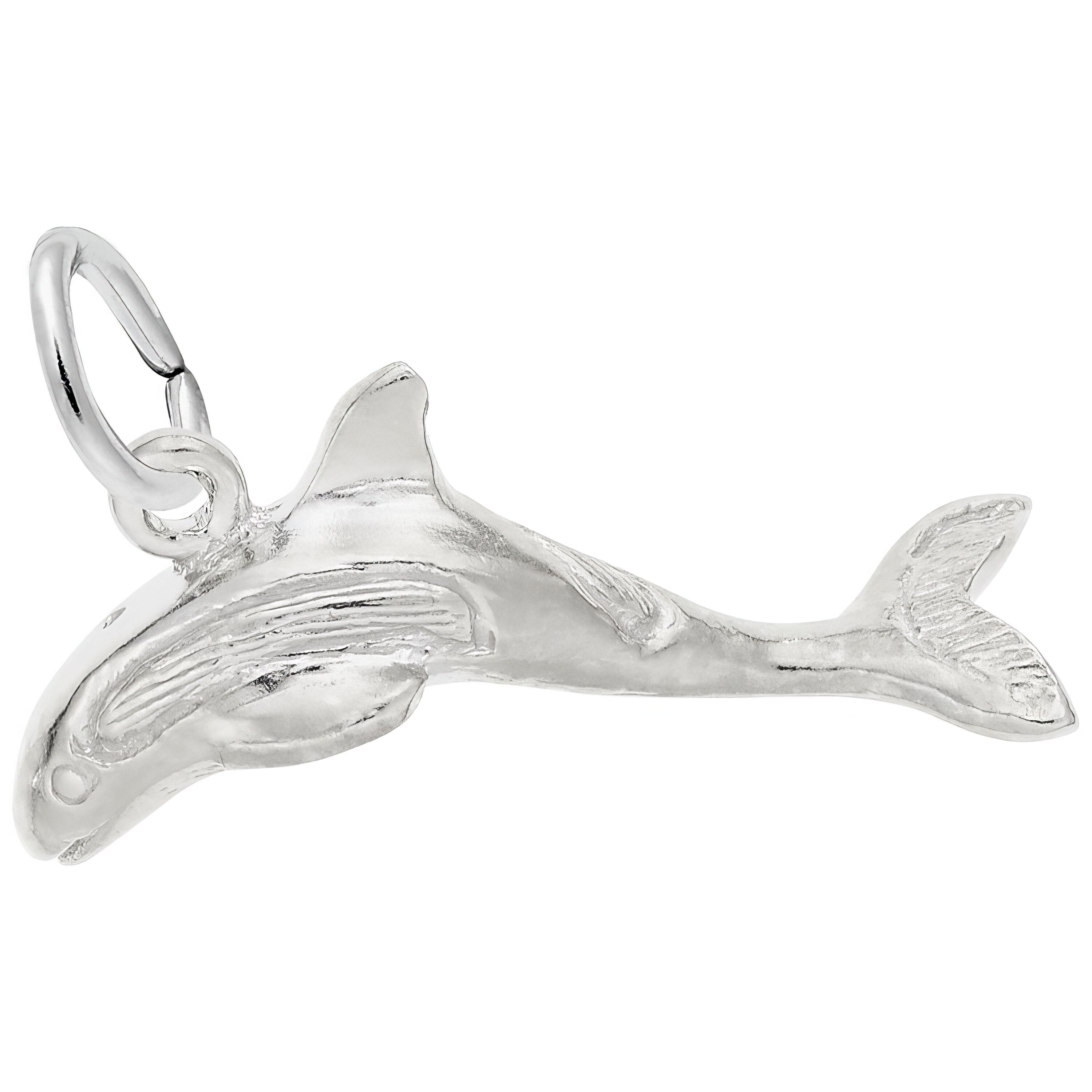 Graceful Whale Charm - Metal - Sterling Silver – FindingKing