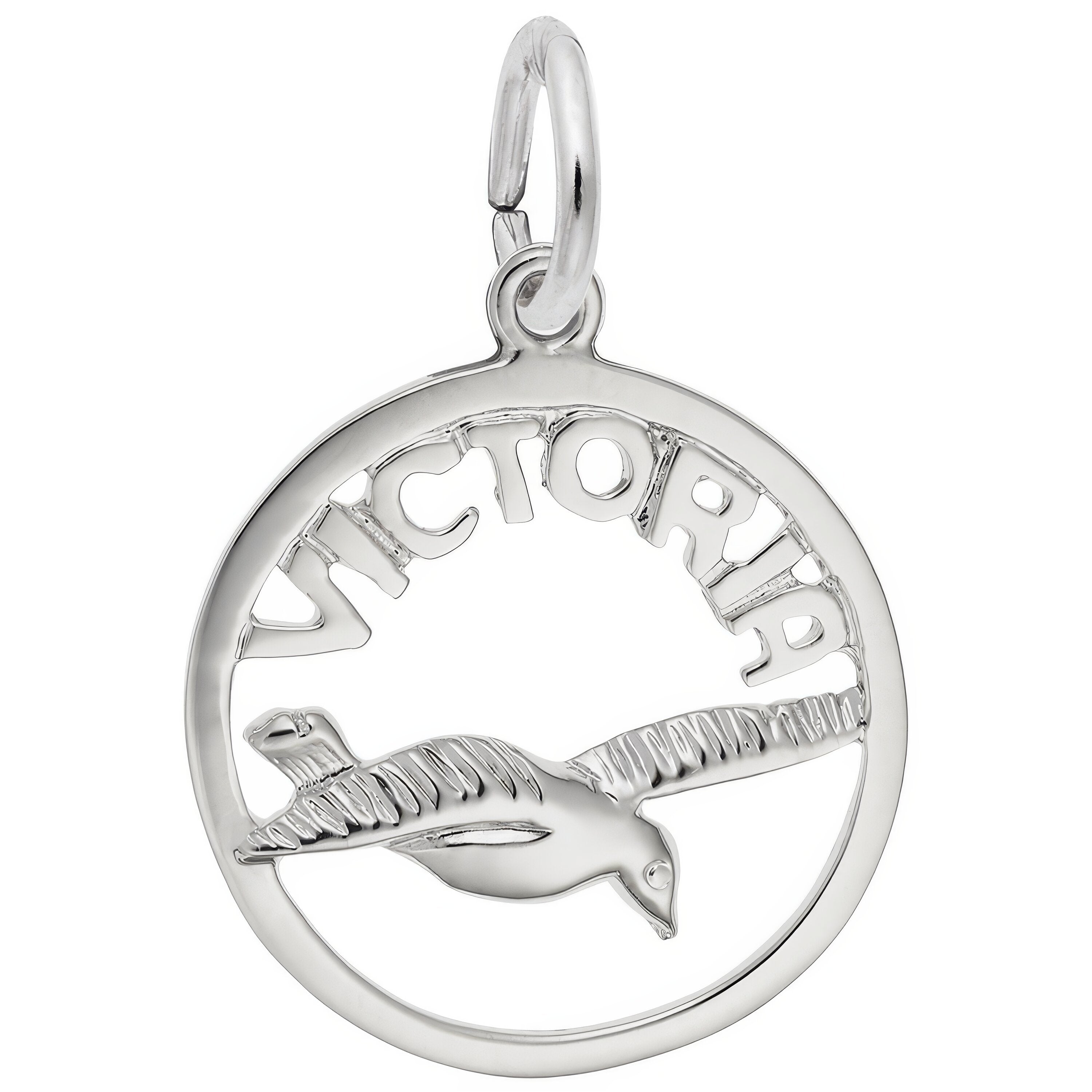 Victoria Bird Open Charm - Metal - Sterling Silver – FindingKing