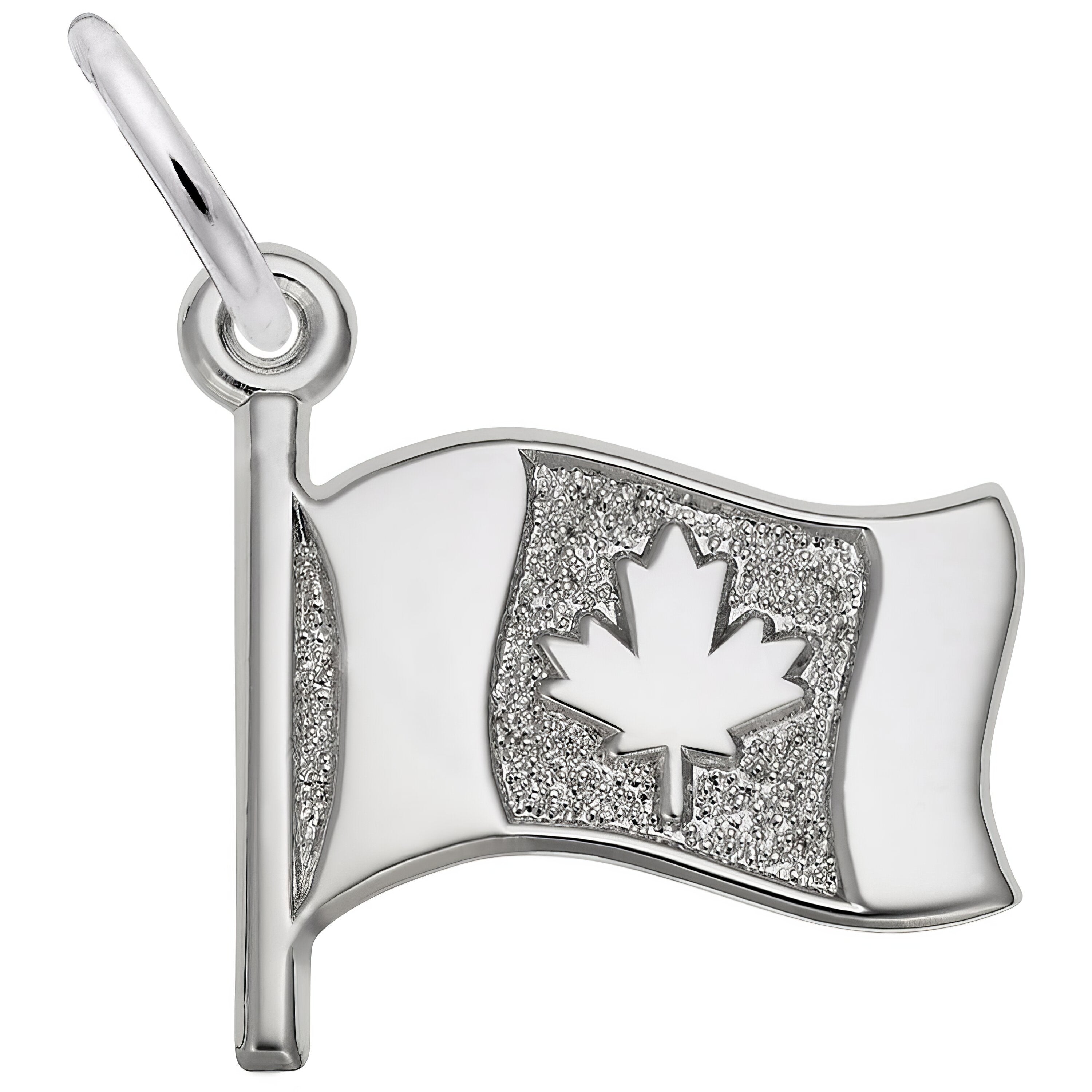 Waving Canadian Flag Charm - Metal - Sterling Silver – FindingKing