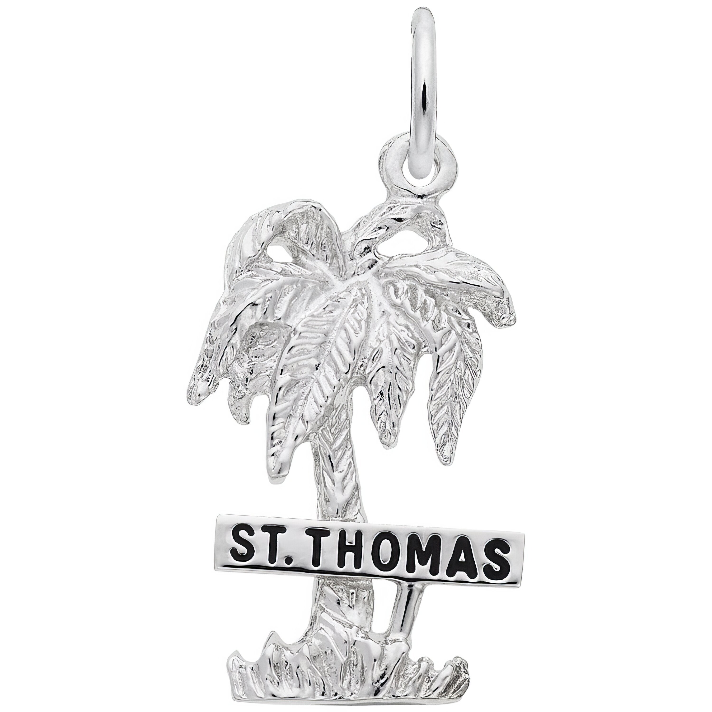 St. Thomas Palm Tree Charm - Metal - Sterling Silver – FindingKing