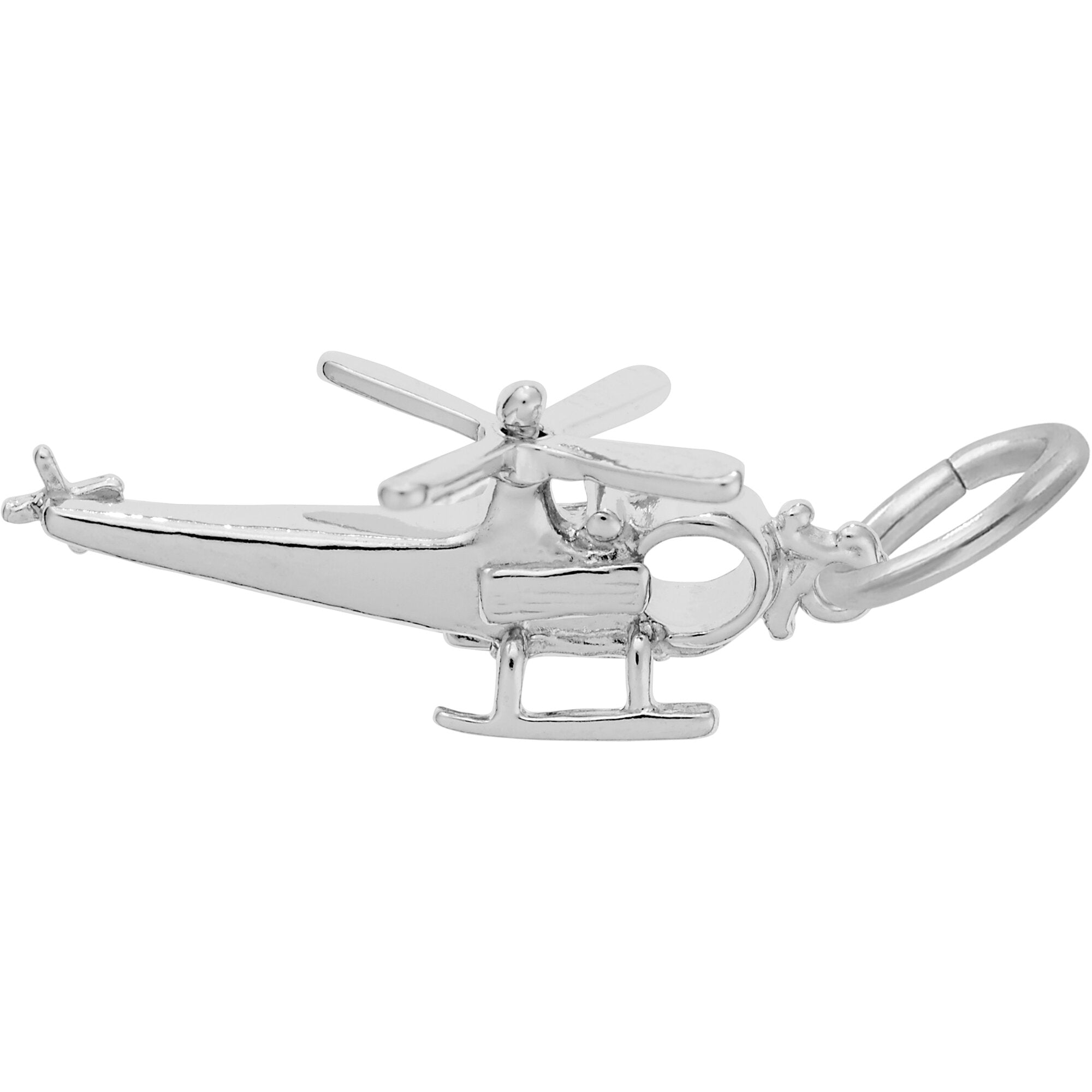 Helicopter Charm - Metal - Sterling Silver – FindingKing