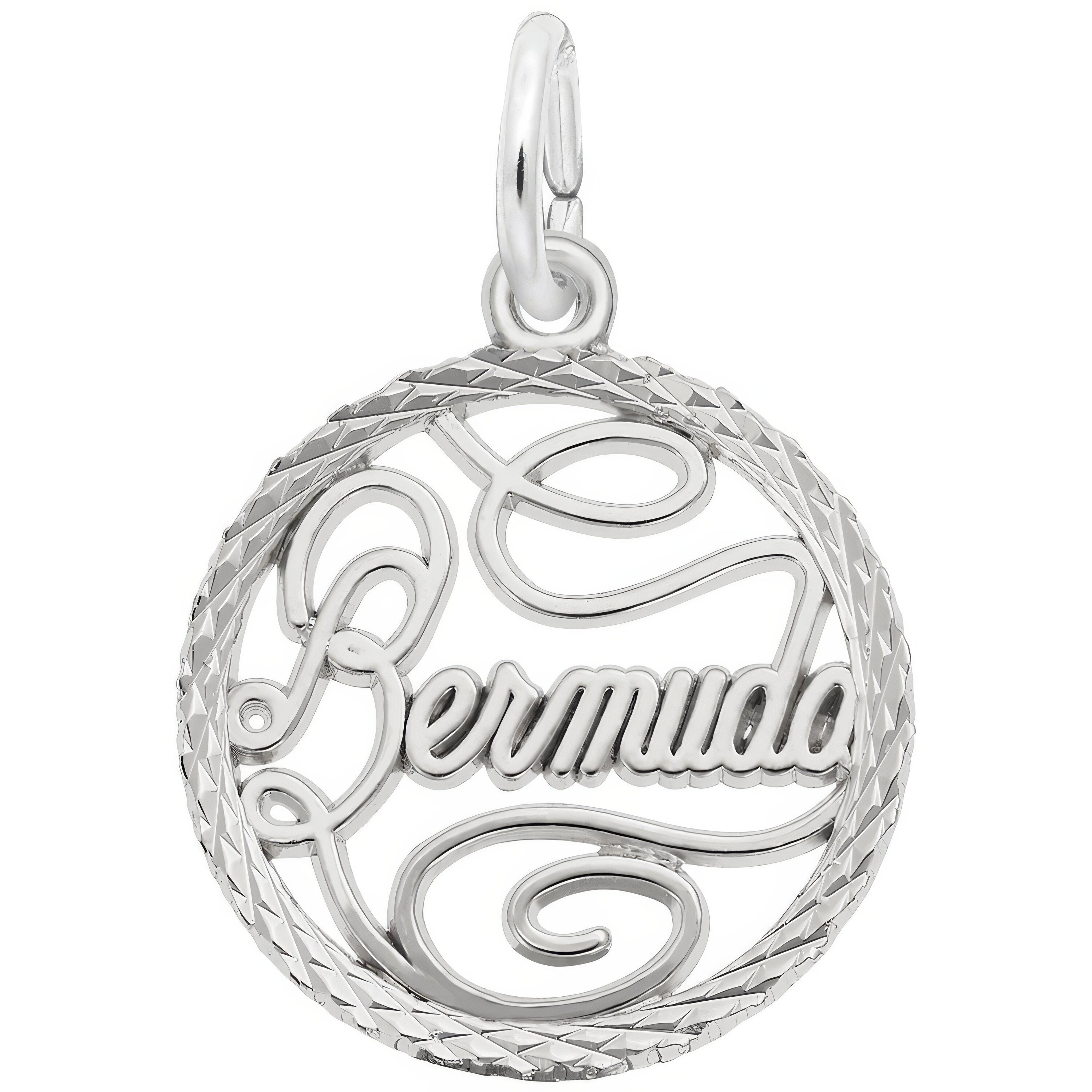 Bermuda Faceted Charm - Metal - Sterling Silver – FindingKing