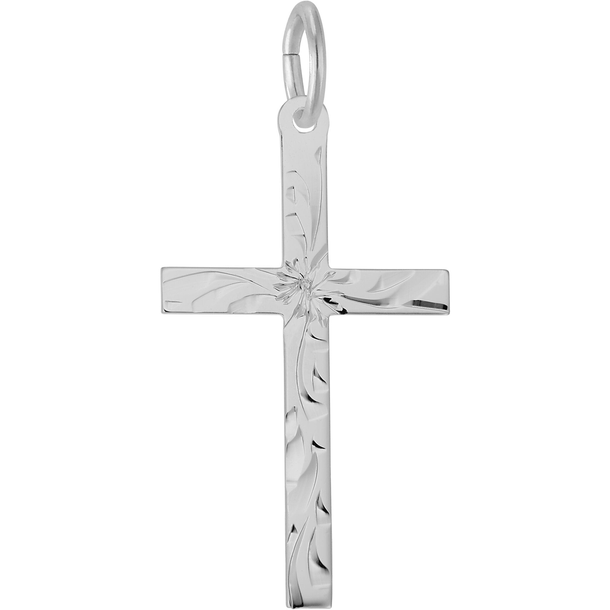 Large Flared Cross Charm - Metal - Sterling Silver – FindingKing