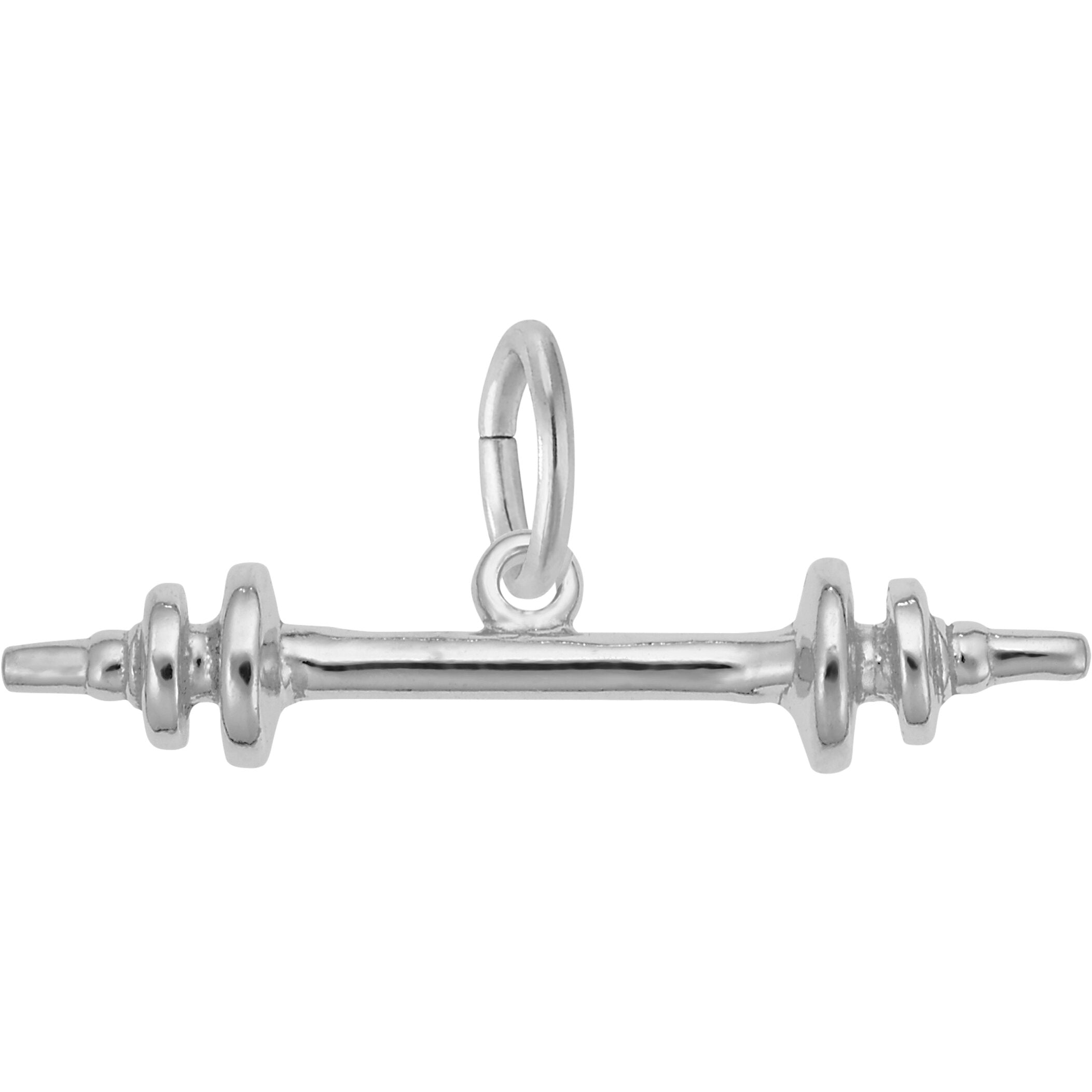 Weightlifting Barbell Charm - Metal - Sterling Silver – FindingKing