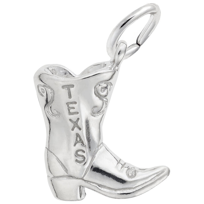 Texas Cowboy Boot Charm - Metal - Sterling Silver – FindingKing