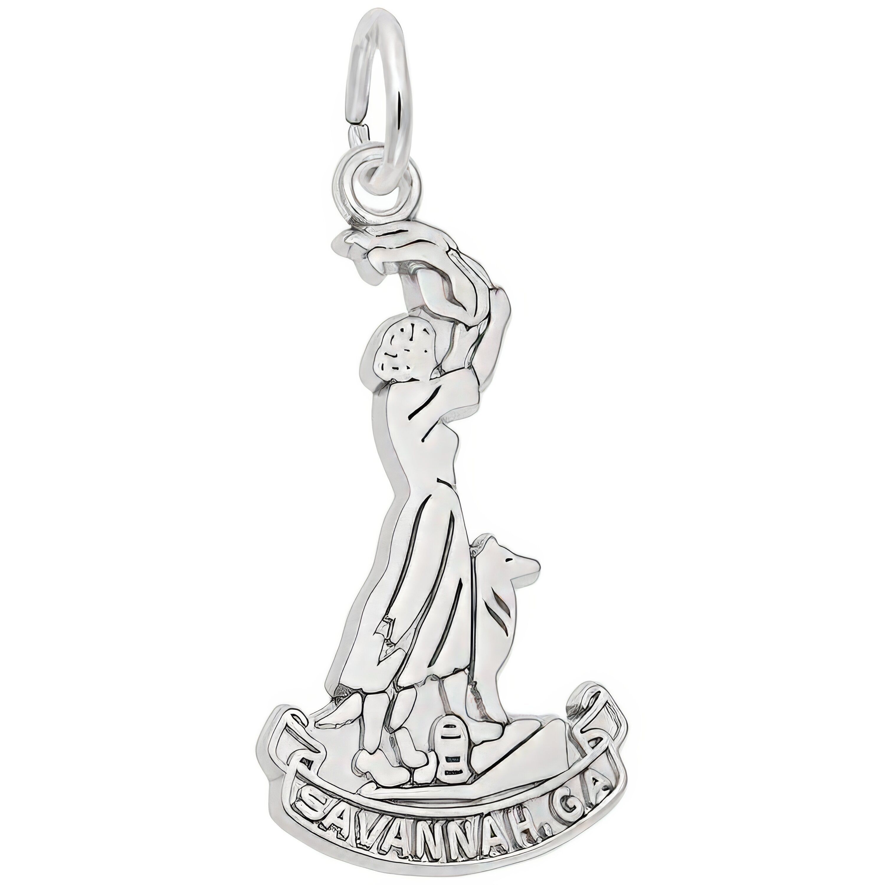 Sterling Silver Savannah Waving Girl Charm - 24mm x 13mm – FindingKing