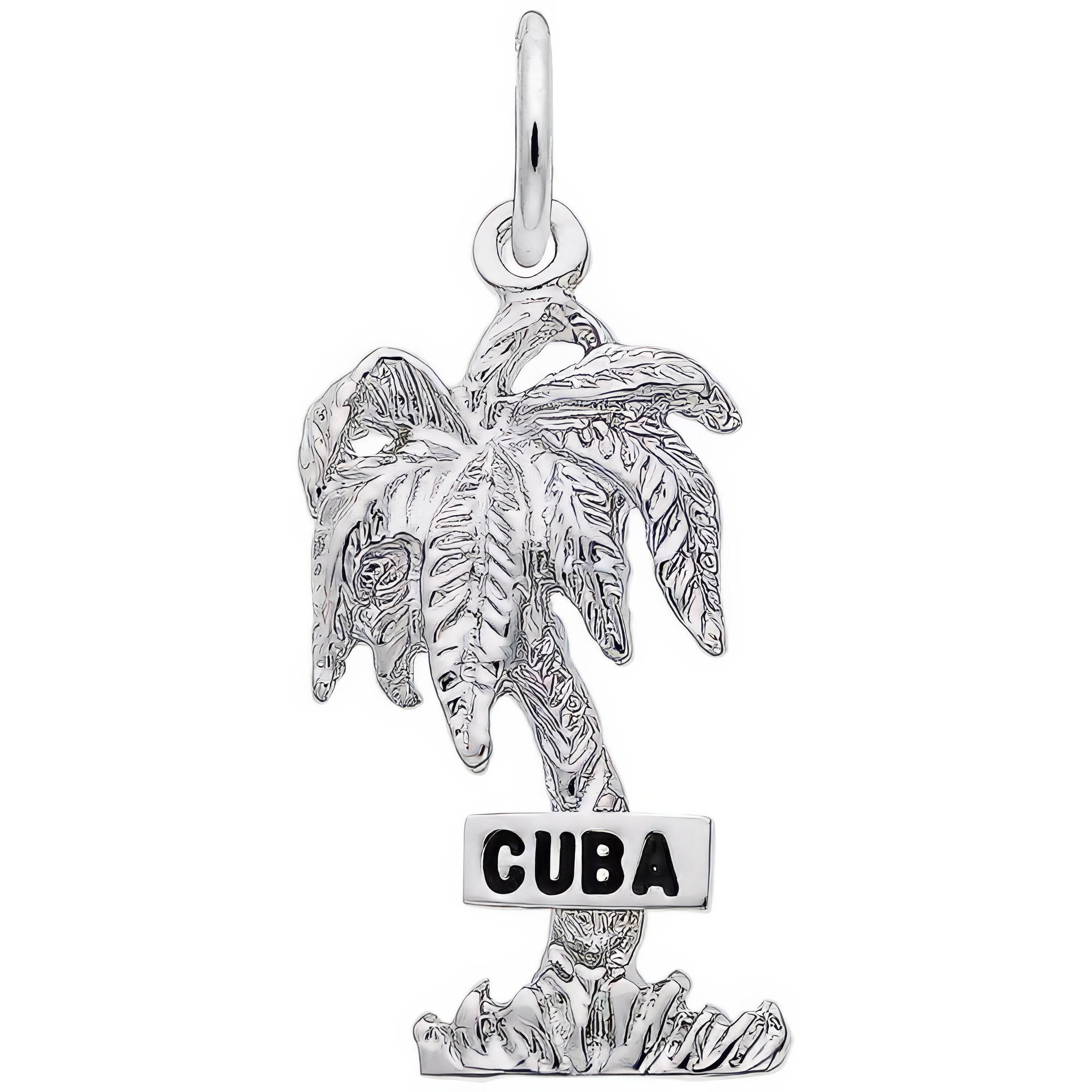 Cuba Palm Tree Charm - Metal - Sterling Silver – FindingKing