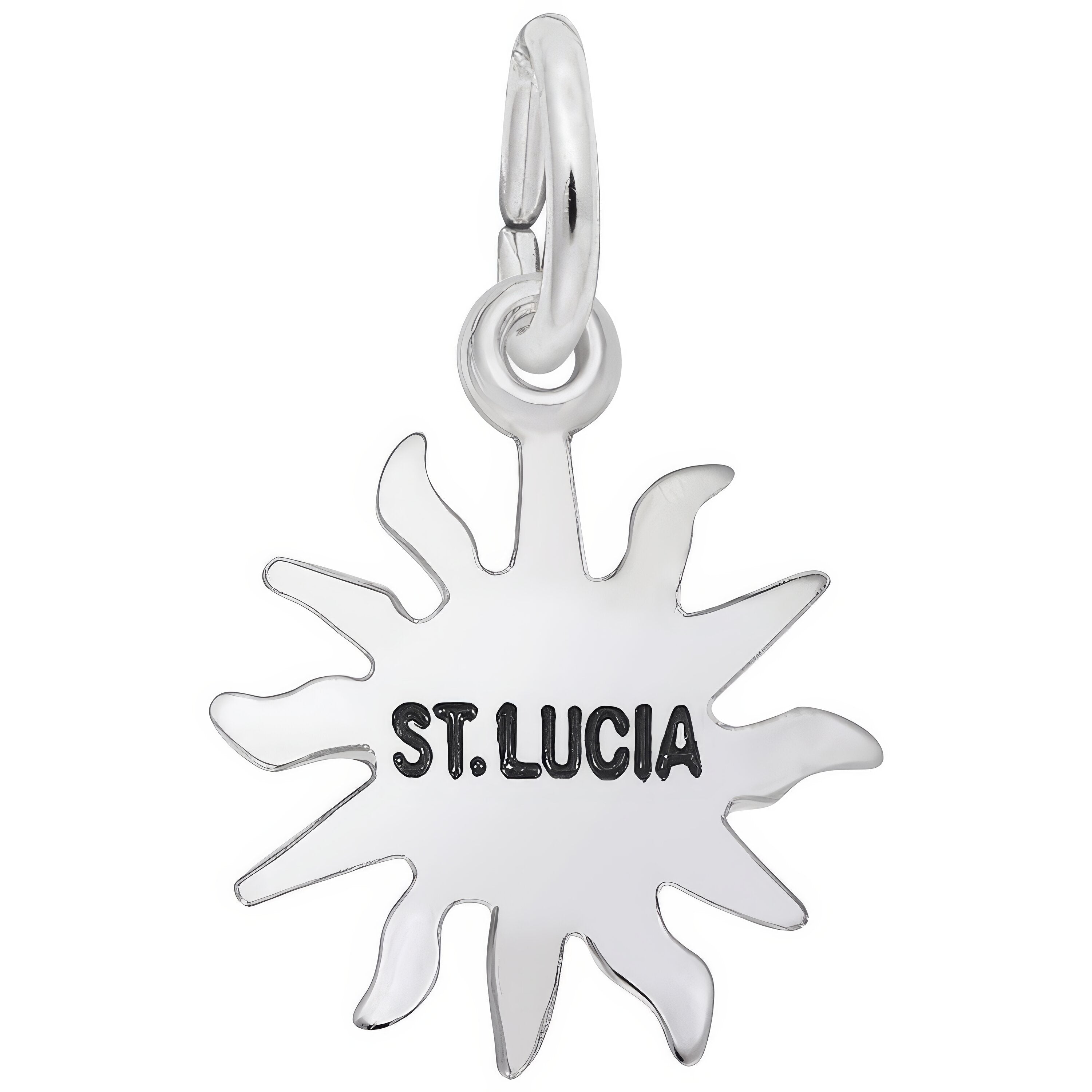 St. Lucia Sun Small Charm - Metal - Sterling Silver – FindingKing