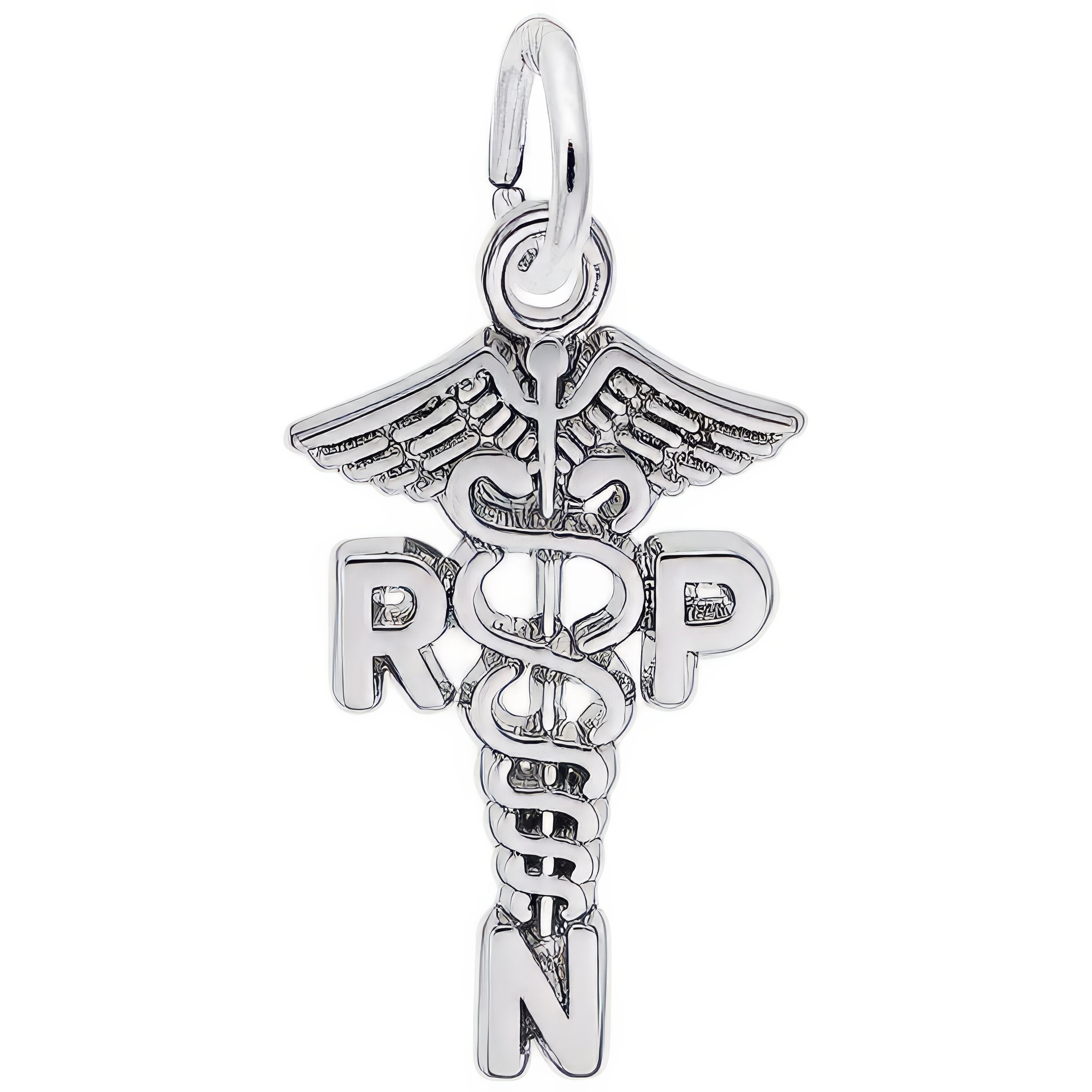 Registered Practical Nurse Caduceus Charm - Metal - Sterling Silver ...