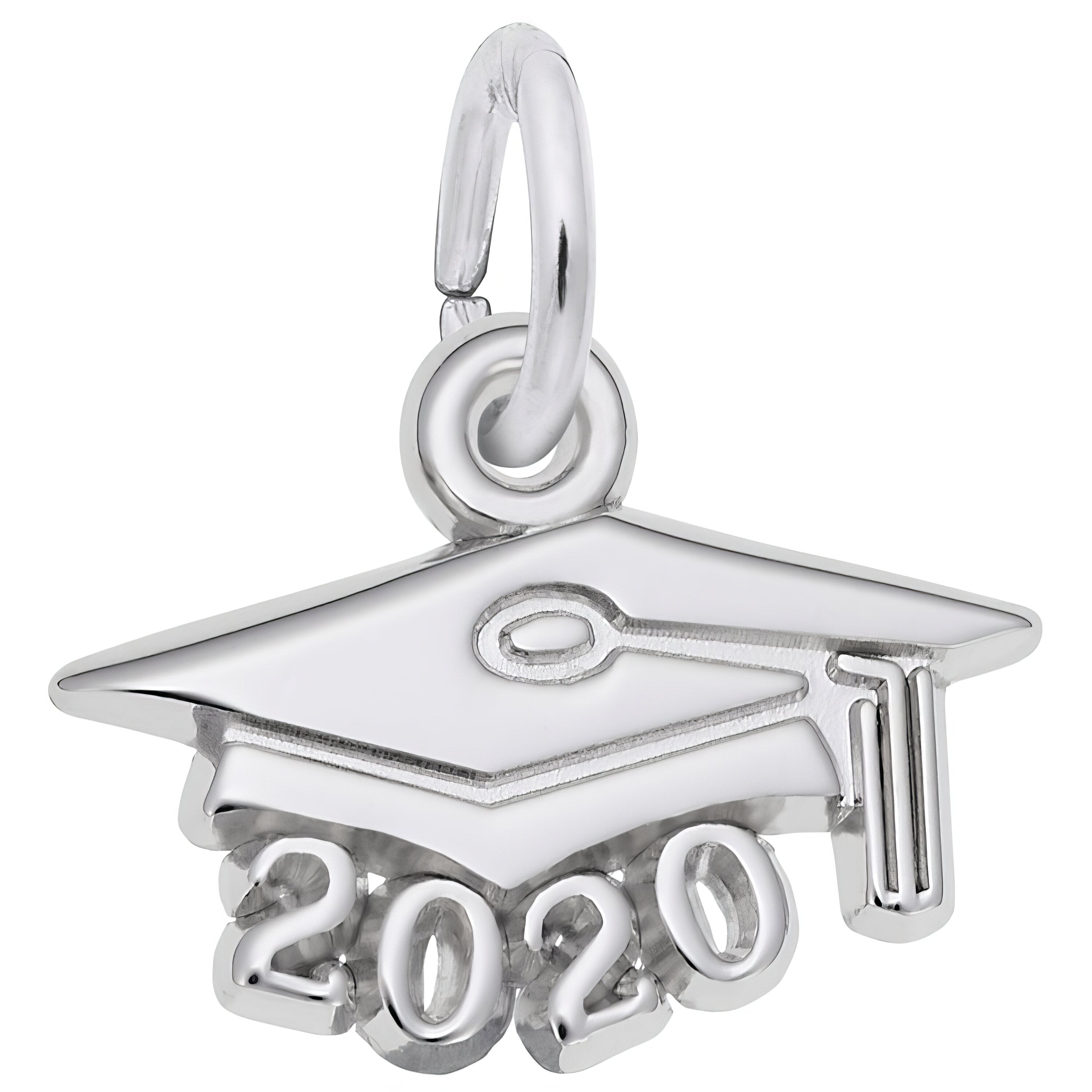 Sterling Silver Grad Cap 2020 Charm - 8mm x 14mm – FindingKing