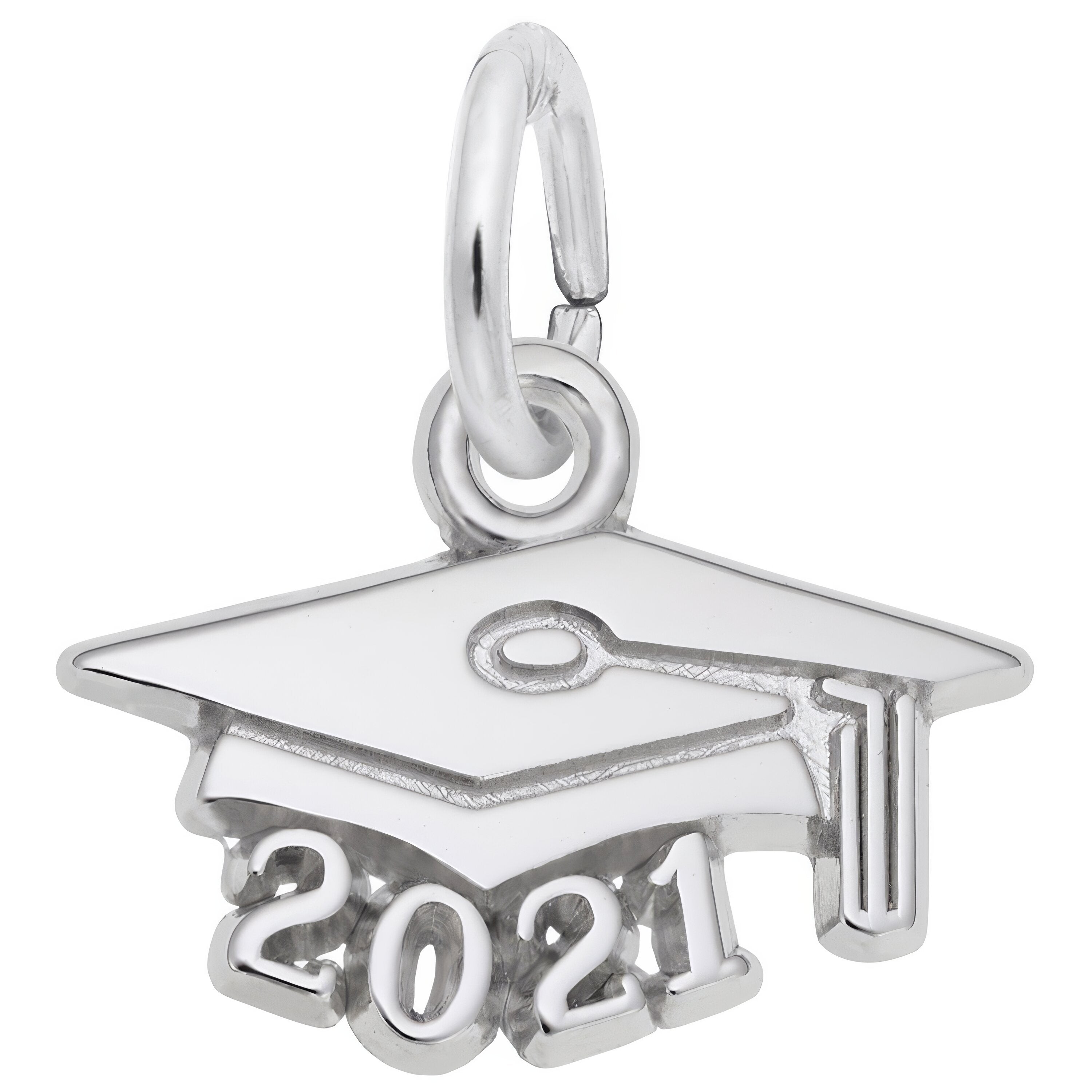 Sterling Silver Grad Cap 2021 Charm - 8mm x 14mm – FindingKing