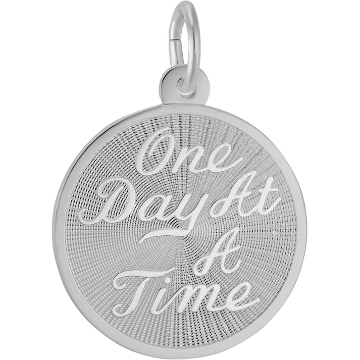 One Day at A Time Charm - Metal - Sterling Silver – FindingKing