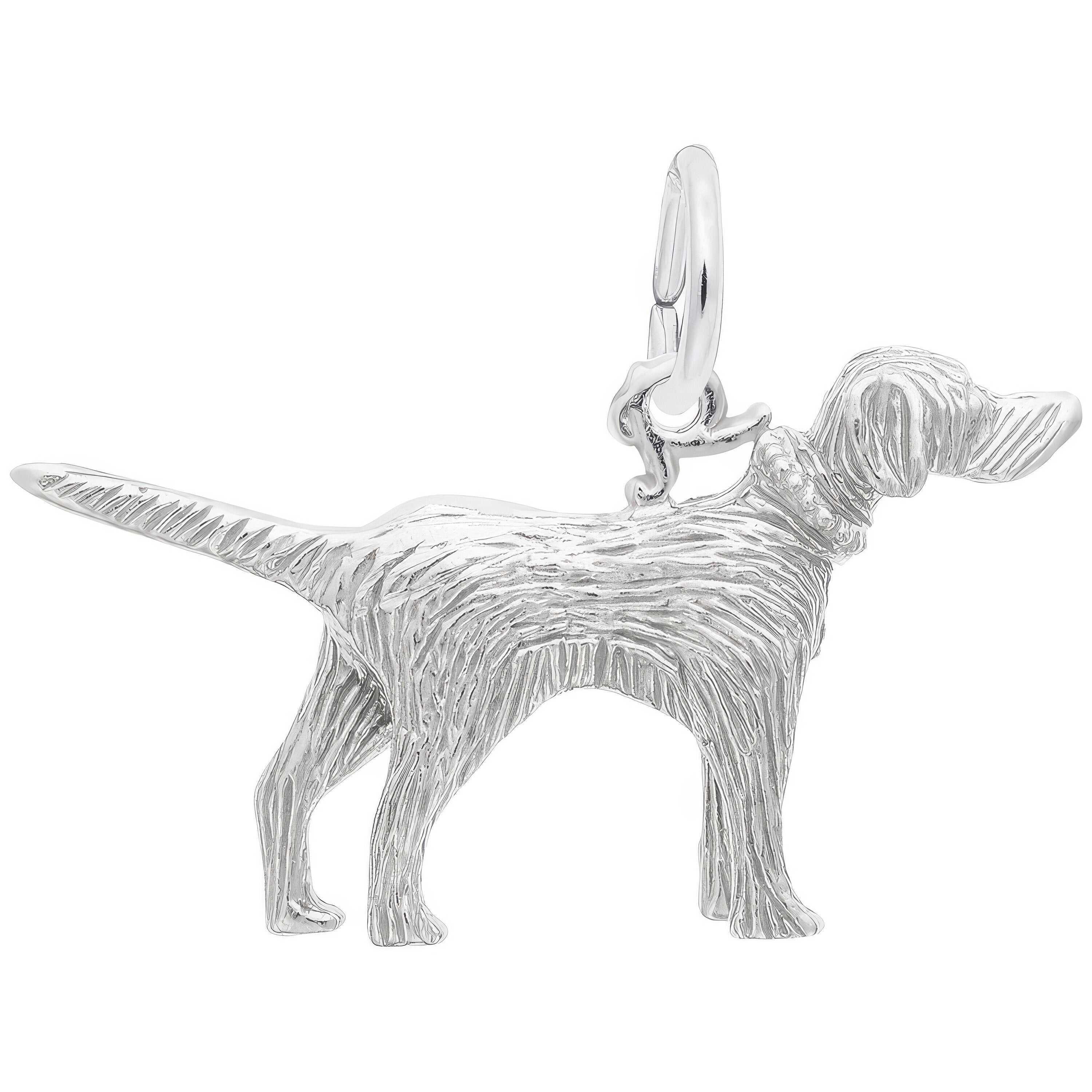 Setter Dog Charm - Metal - Sterling Silver – FindingKing