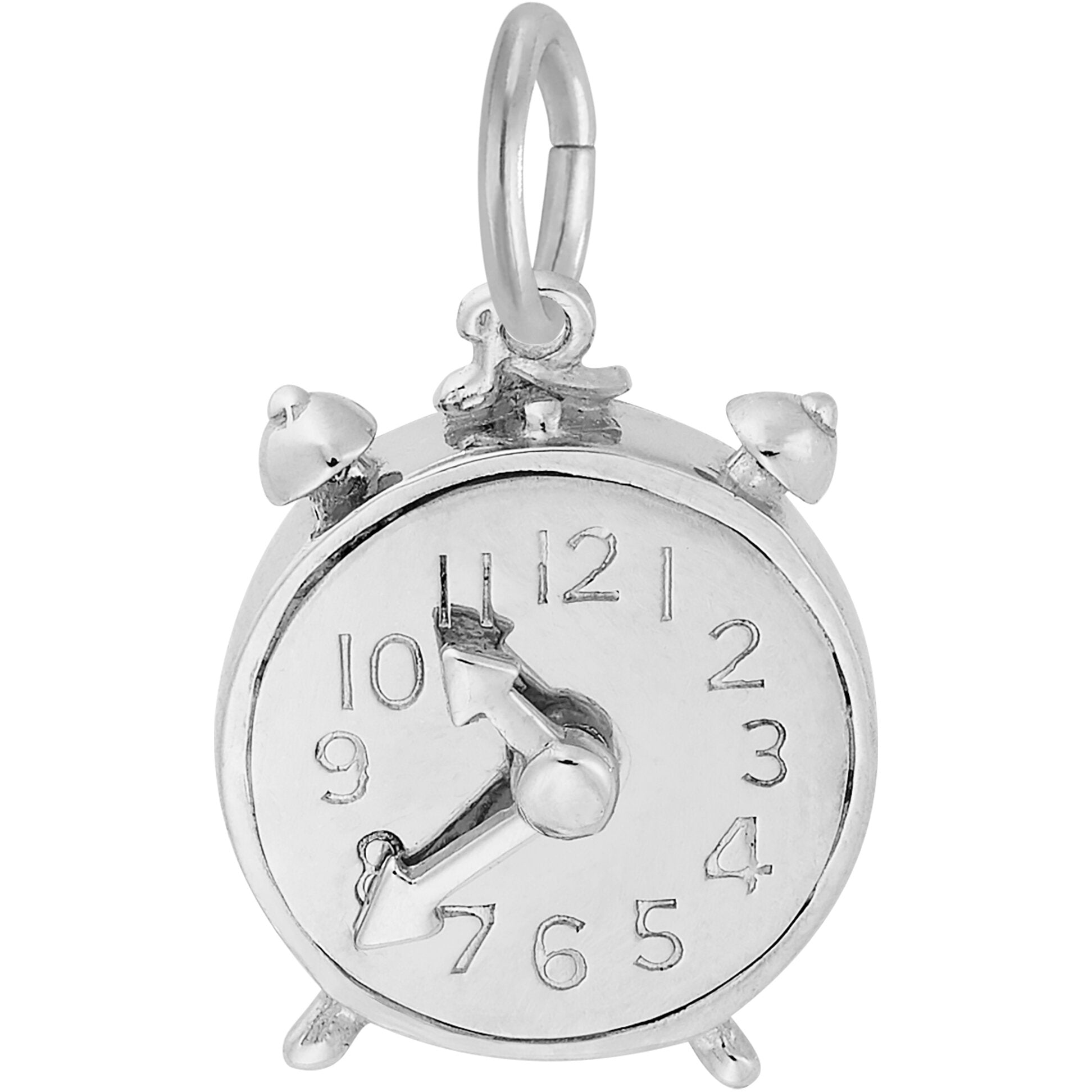 Sterling Silver Alarm Clock Charm - 15mm x 13mm – FindingKing