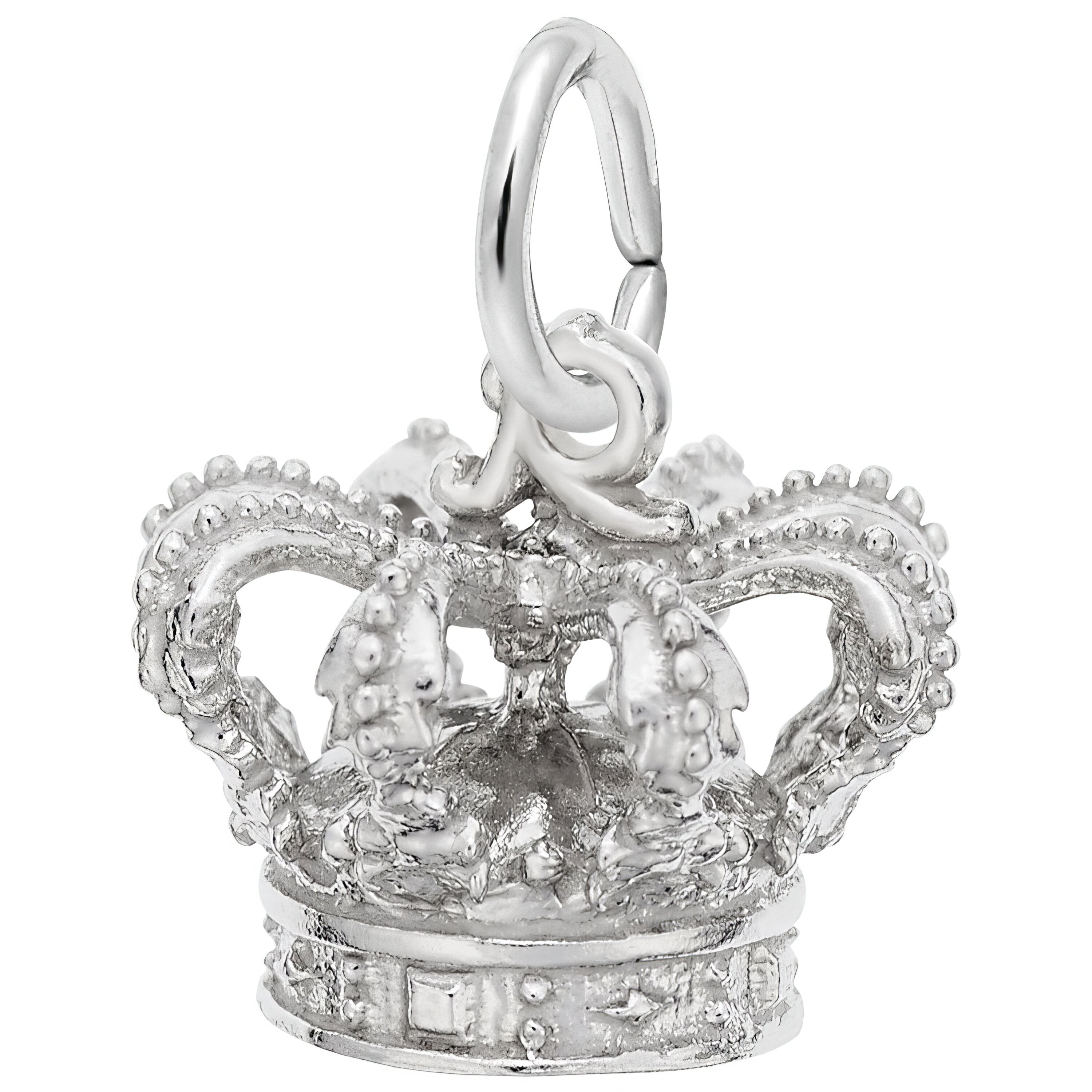 Sterling Silver Crown Charm - 8mm x 13mm – FindingKing