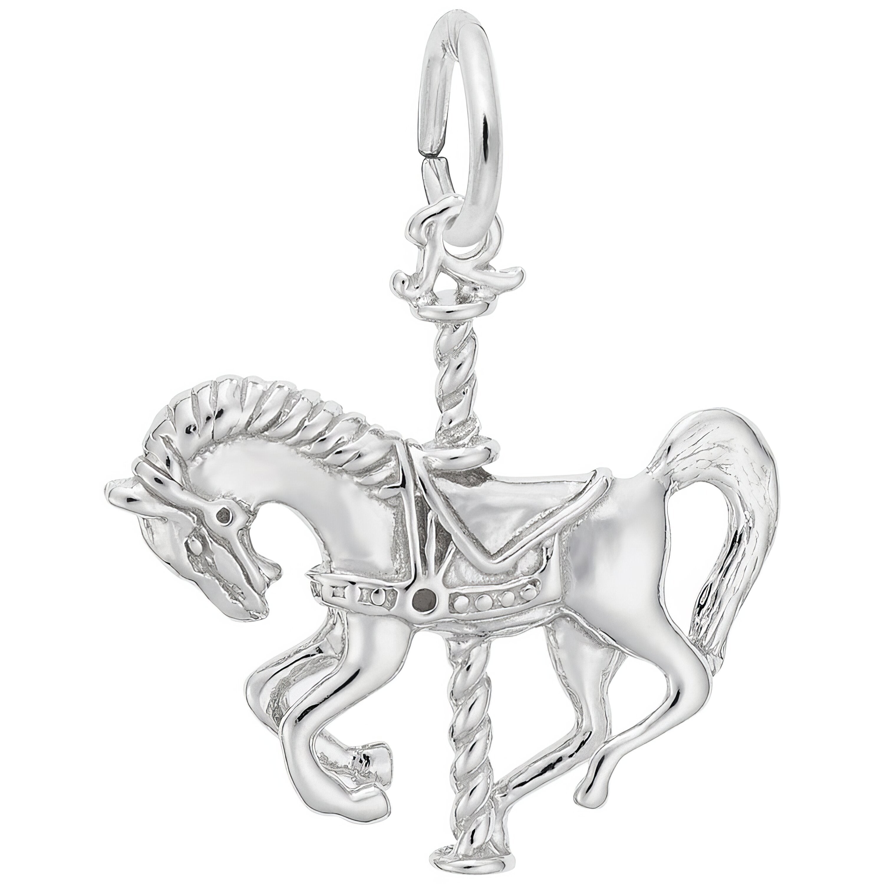 Sterling Silver Carousel Horse Charm - 16mm x 20mm – FindingKing